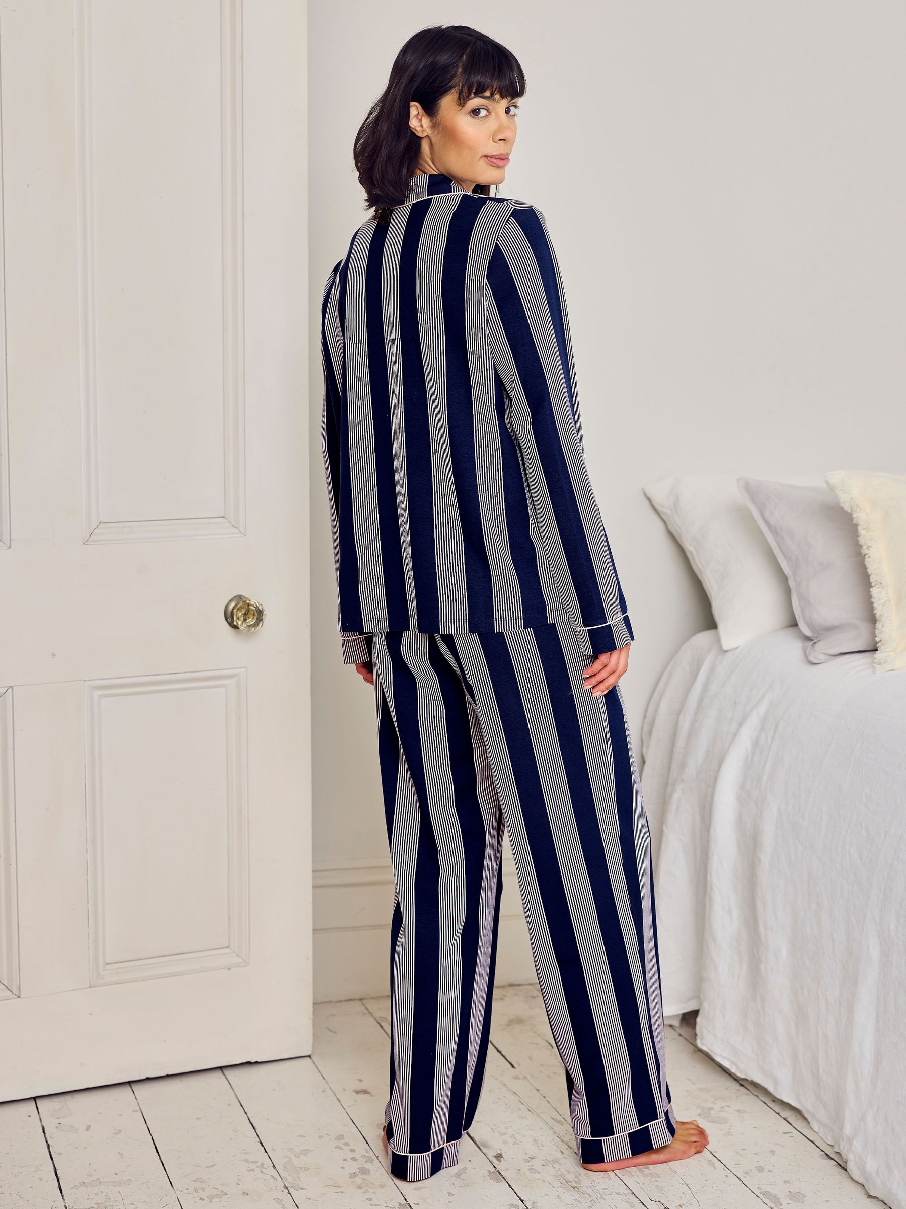 Buy Chelsea Peers Cotton Stripe Button Up Pyjamas Set from Next Netherlands