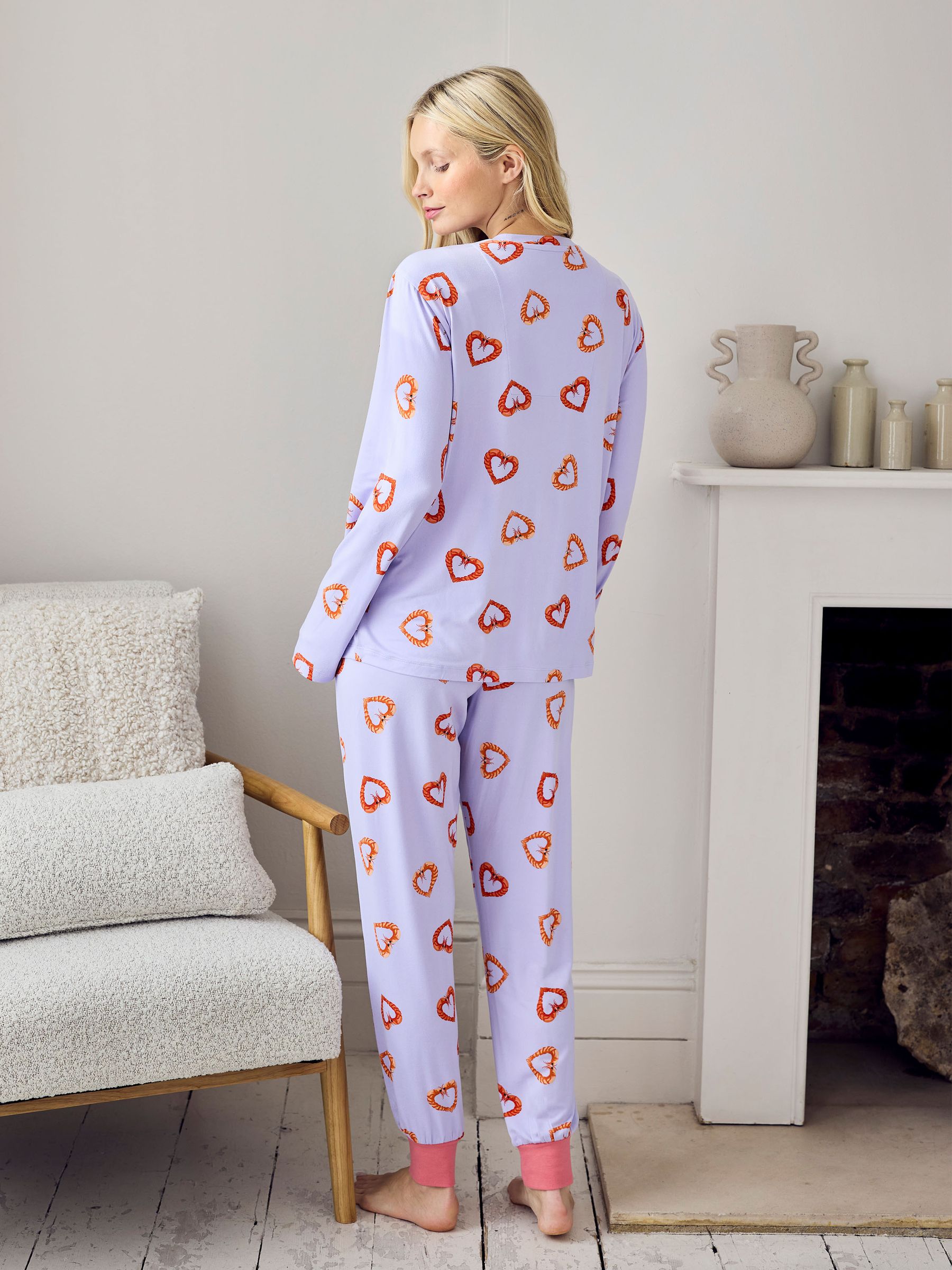 Buy Chelsea Peers Purple Maternity Pyjamas Maternity Shrimp Heart Print ...