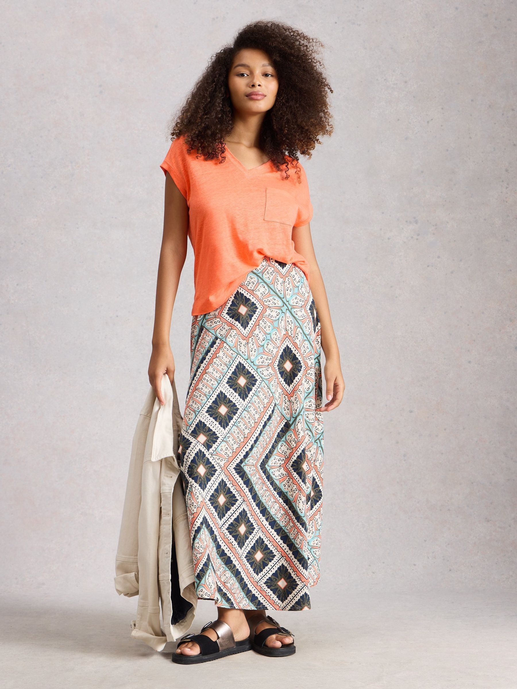 Buy White Stuff Orange Iris Linen T-Shirt from Next Ireland