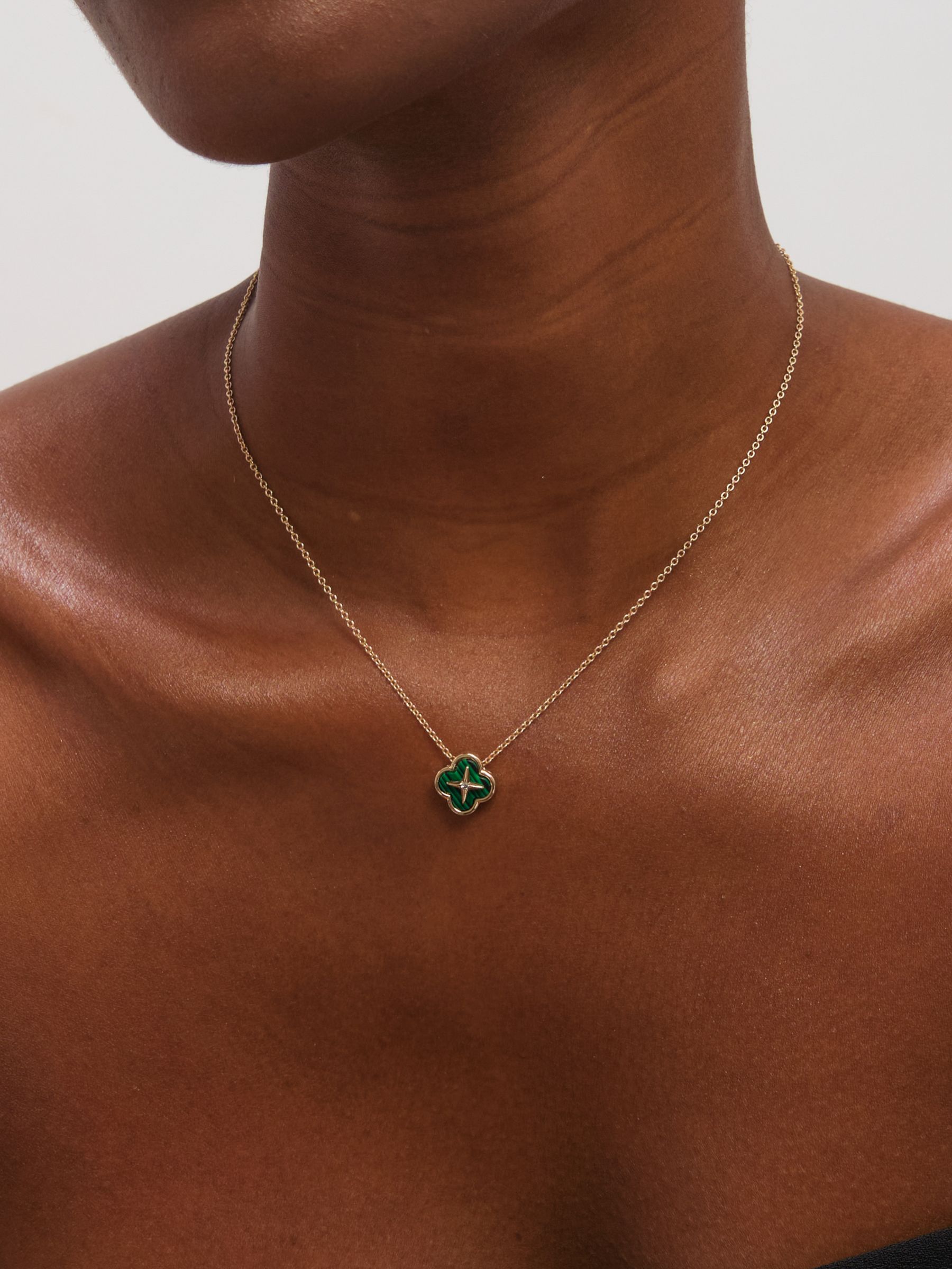 Buy Jon Richard Gold Tone Malachite Clover Trio Set Gift Box from Next ...