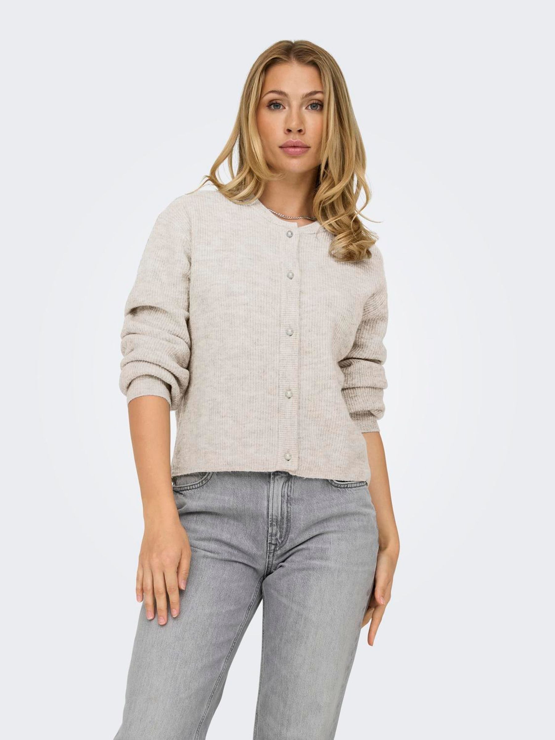 Buy JDY Cream Long Sleeve Cardigan With Pearl Button from Next USA