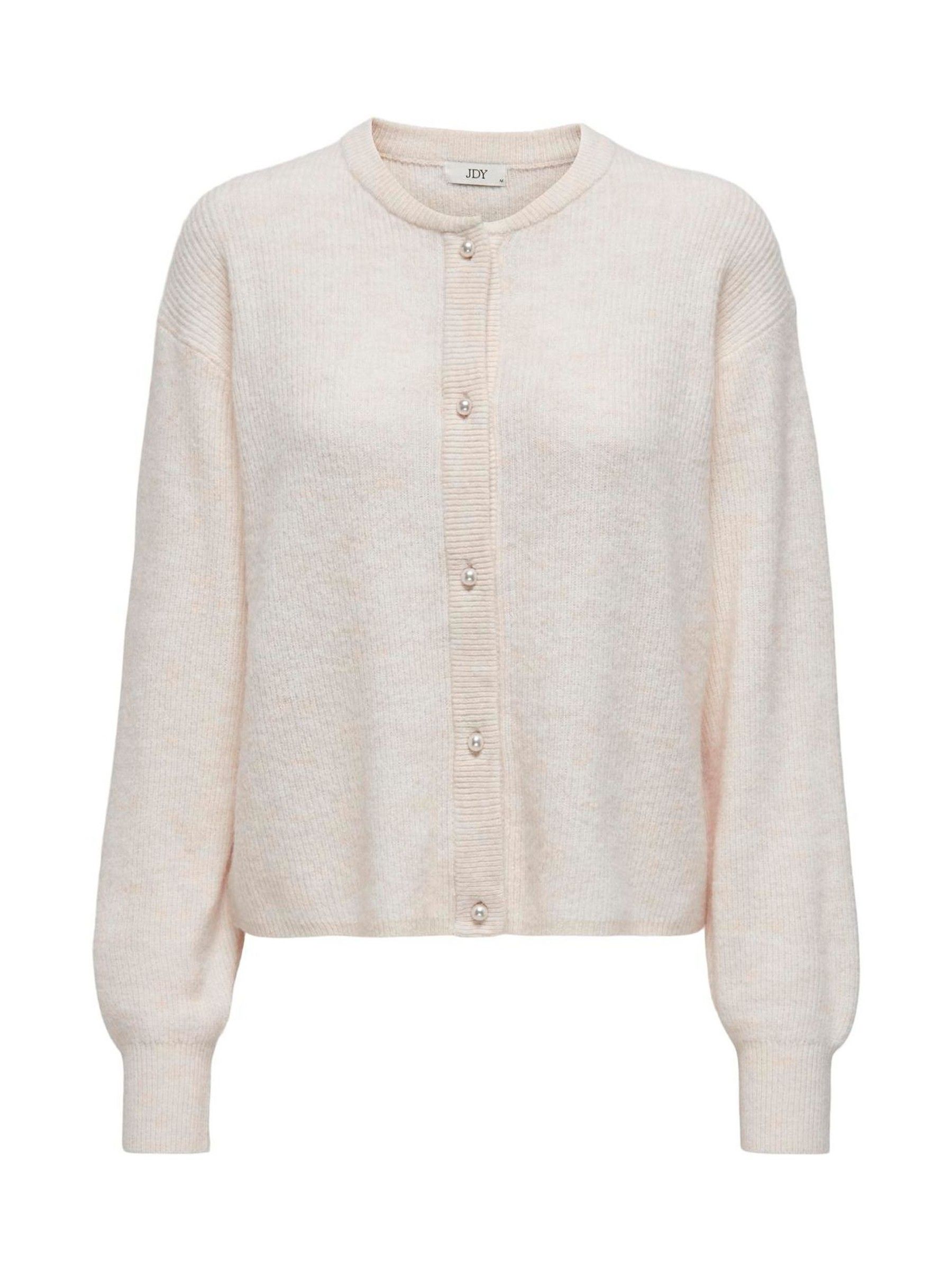 Buy JDY Cream Long Sleeve Cardigan With Pearl Button from Next USA