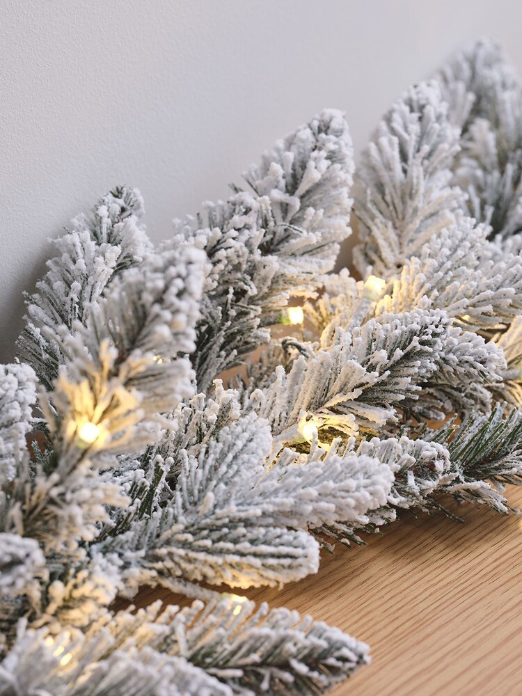 Buy Lights4fun 1.5m Pre Lit Snowy Christmas Garland from the Next UK ...