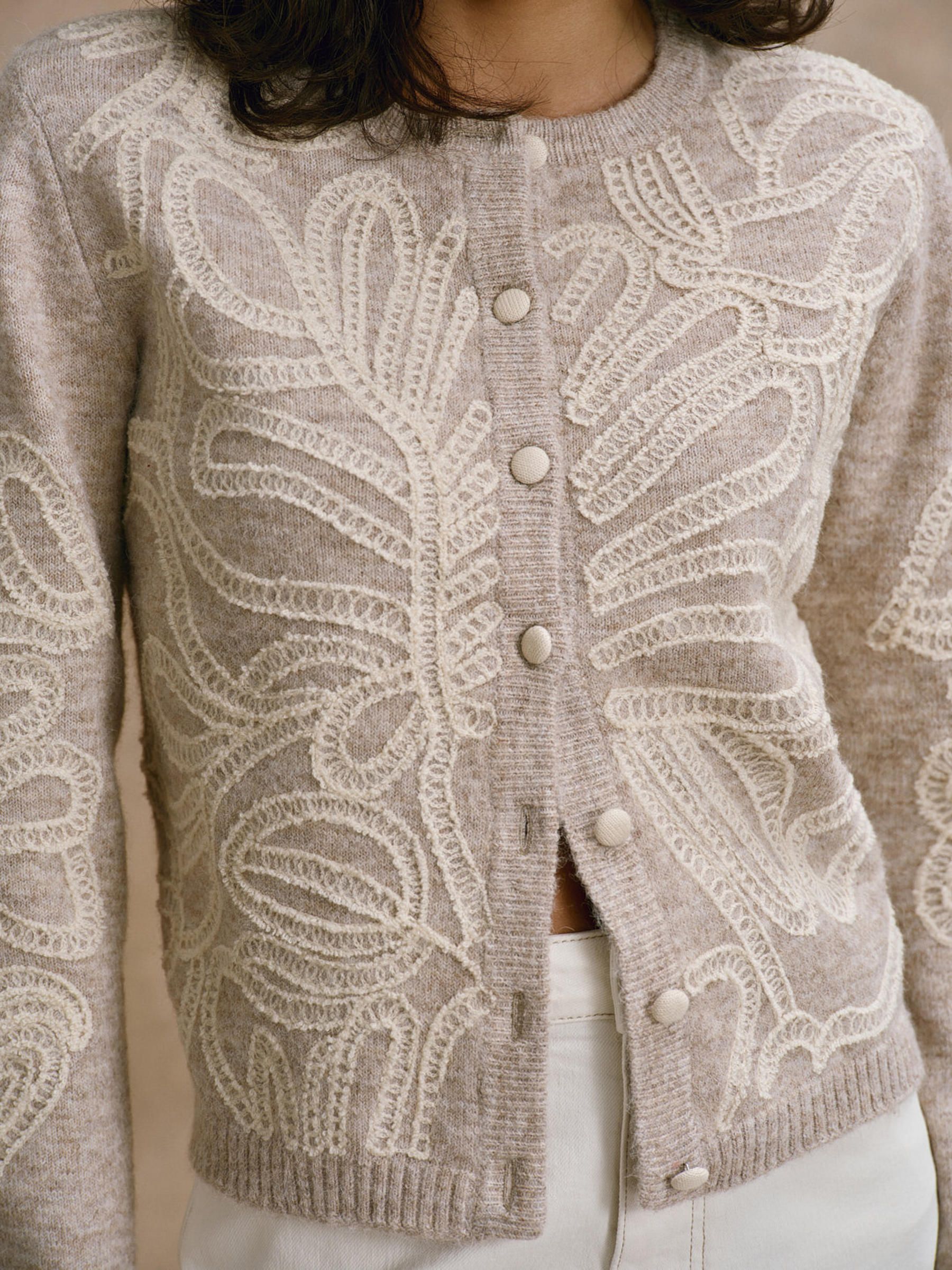 Buy Mint Velvet Natural Embroidered Knit Cardigan from Next Ireland