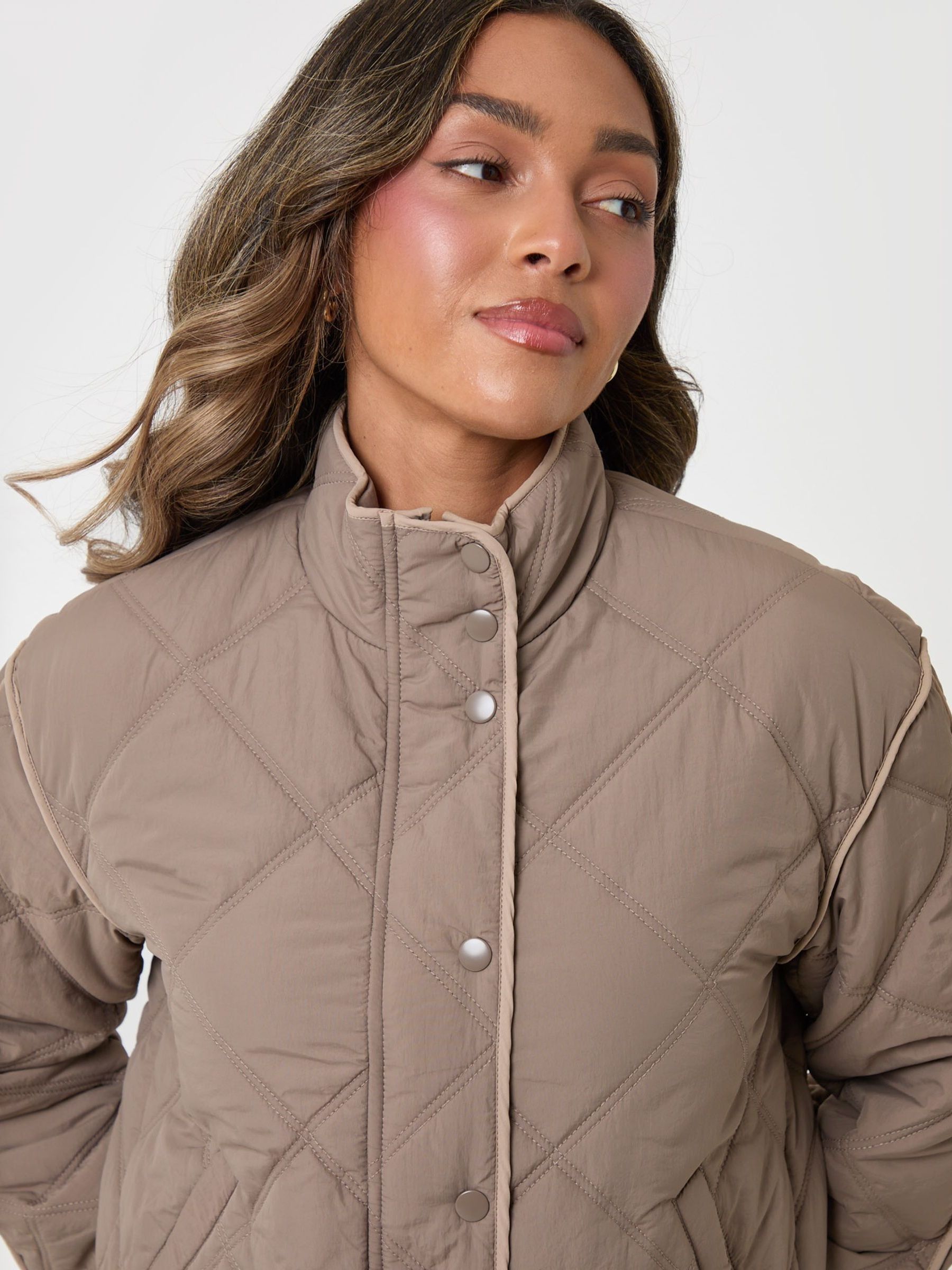 Buy Threadbare Grey Quilted Funnel Neck Bomber Jacket from the Next UK ...