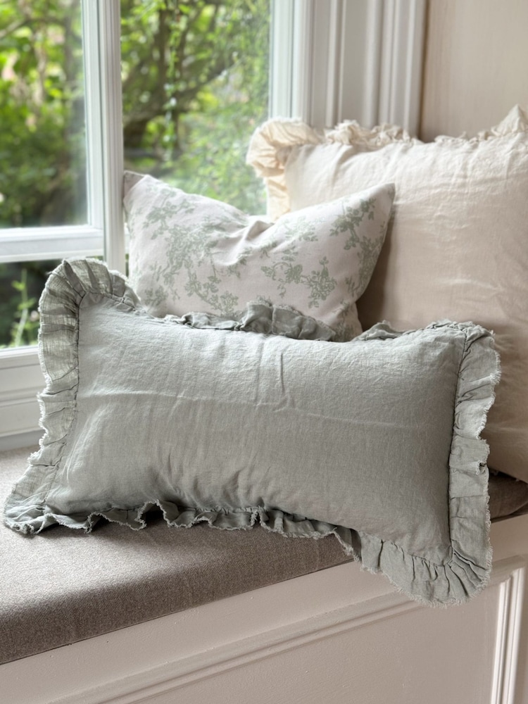 Buy Ellenvale Interiors Sage Hallie Ruffle Cushion Cover 50x30 from the ...