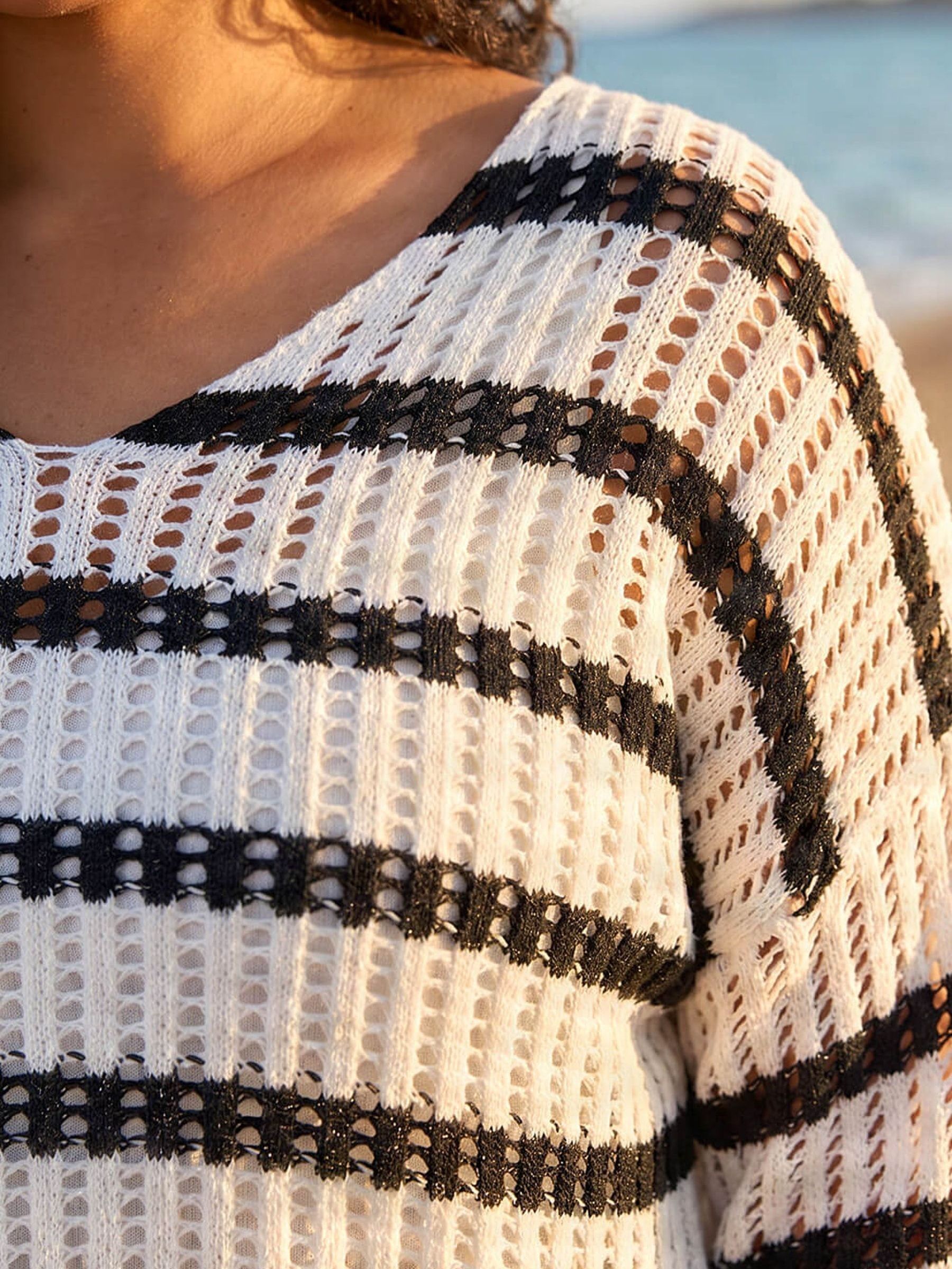 Buy Roman Black Curve Crochet Knitted Top from Next South Africa