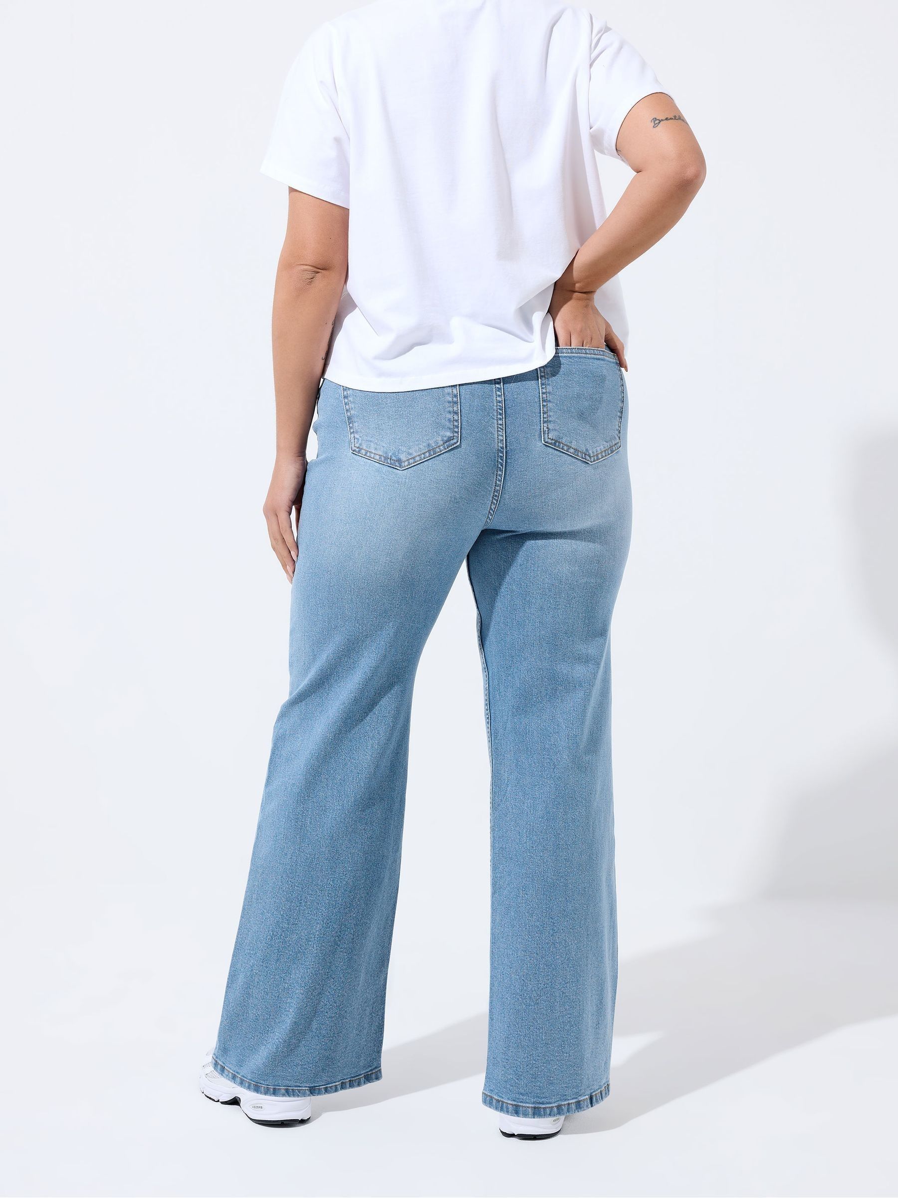 Buy Yours Curve Blue Limited Rose Printed Jeans from the Next UK online ...