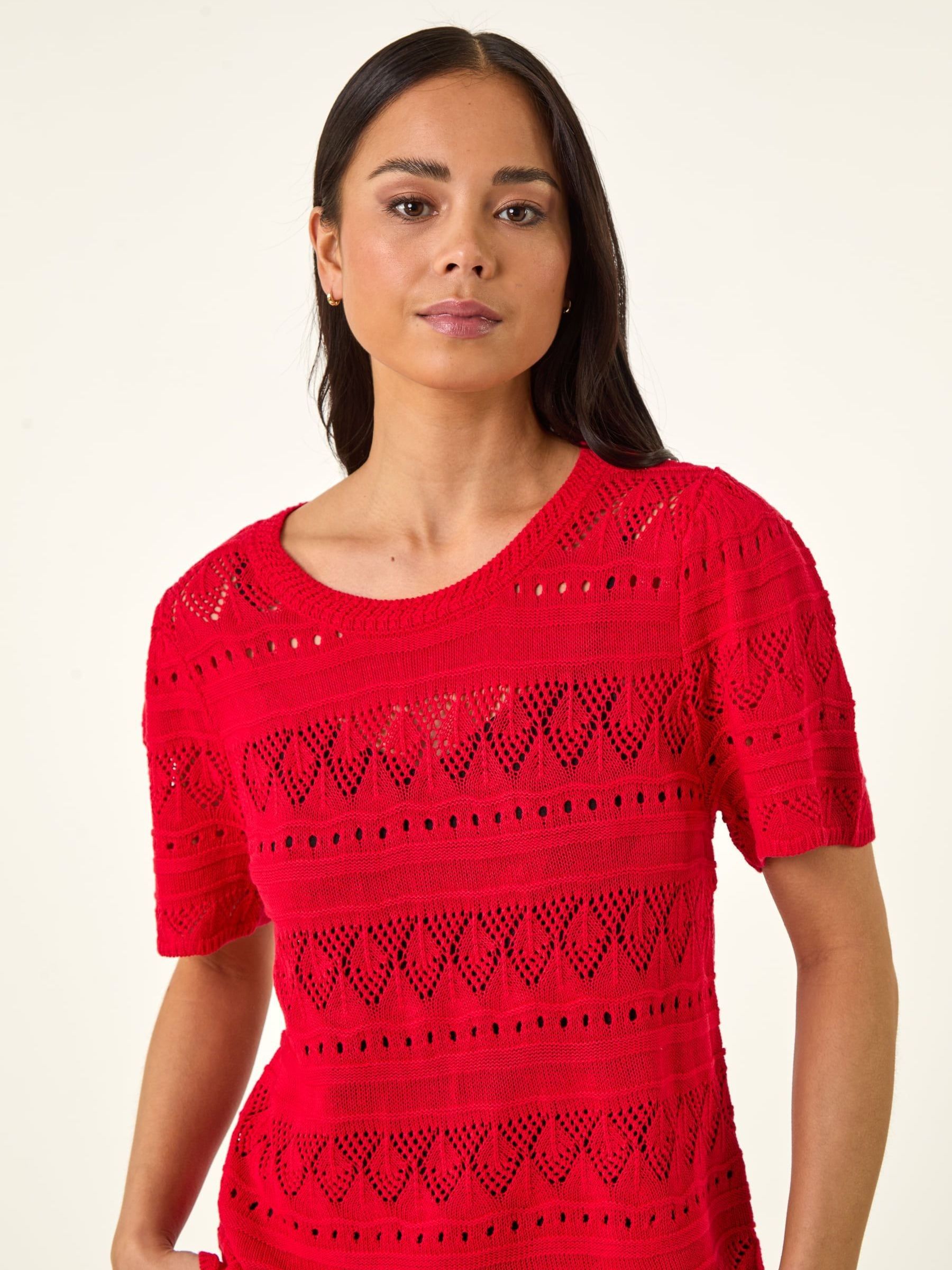 Buy Roman Red Womens Pointelle Knit Blouses from the Next UK online shop