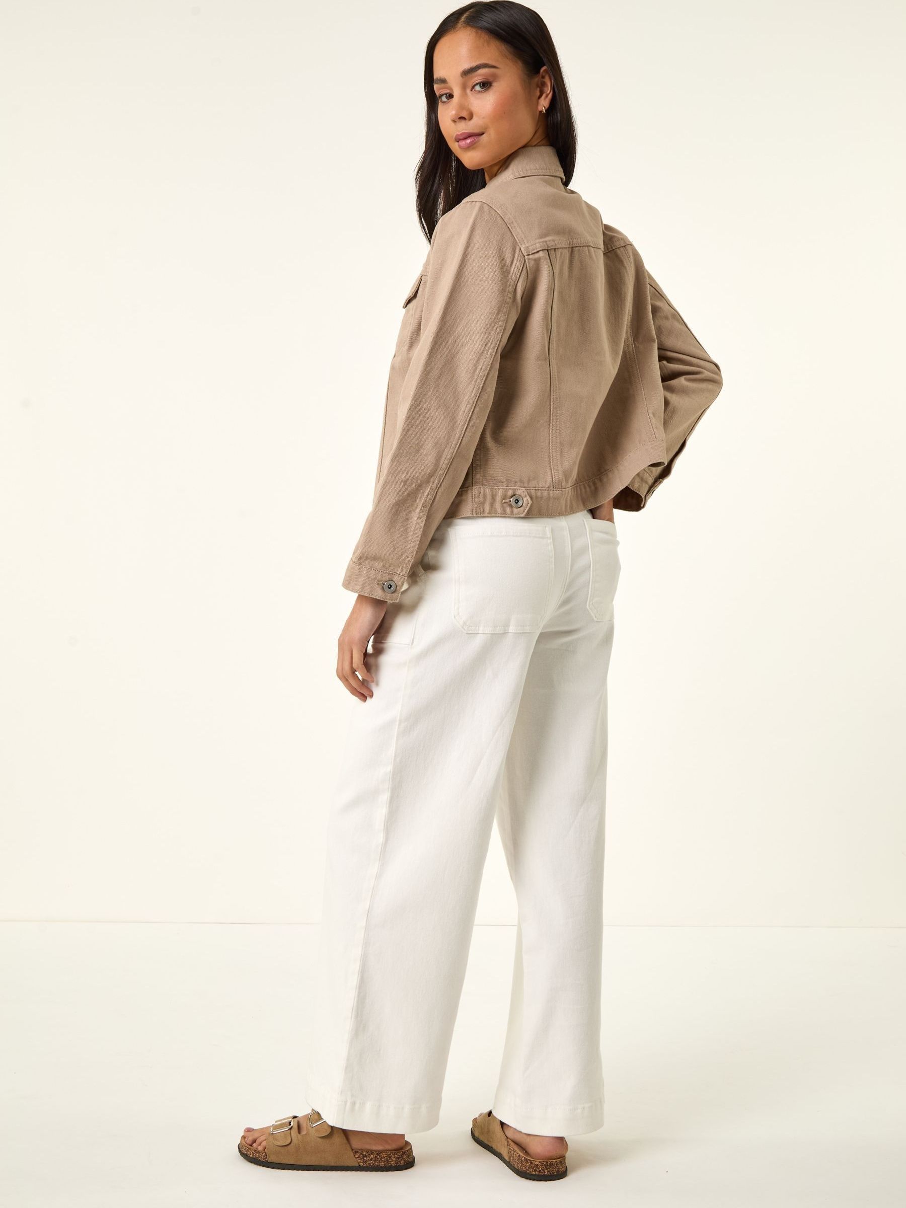 Buy Roman Natural Petite Bleached Denim Jacket from the Next UK online shop