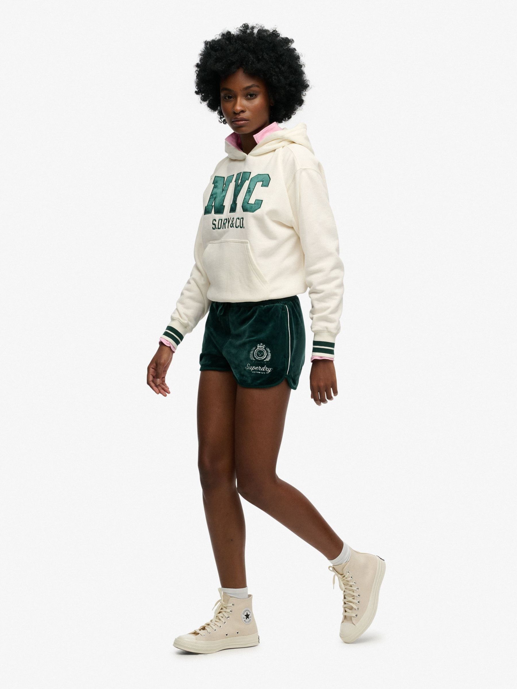 Buy Superdry Green Country Club Velour Shorts from the Next UK online shop