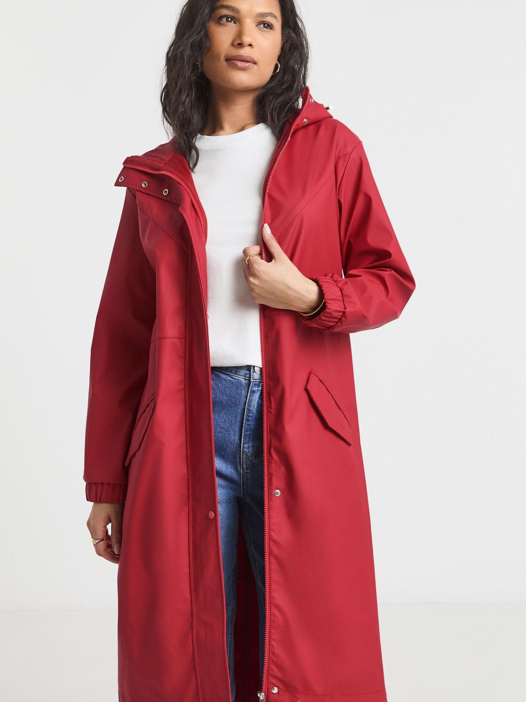 Buy Simply Be Red Longline Rubberised Raincoat from the Next UK online shop