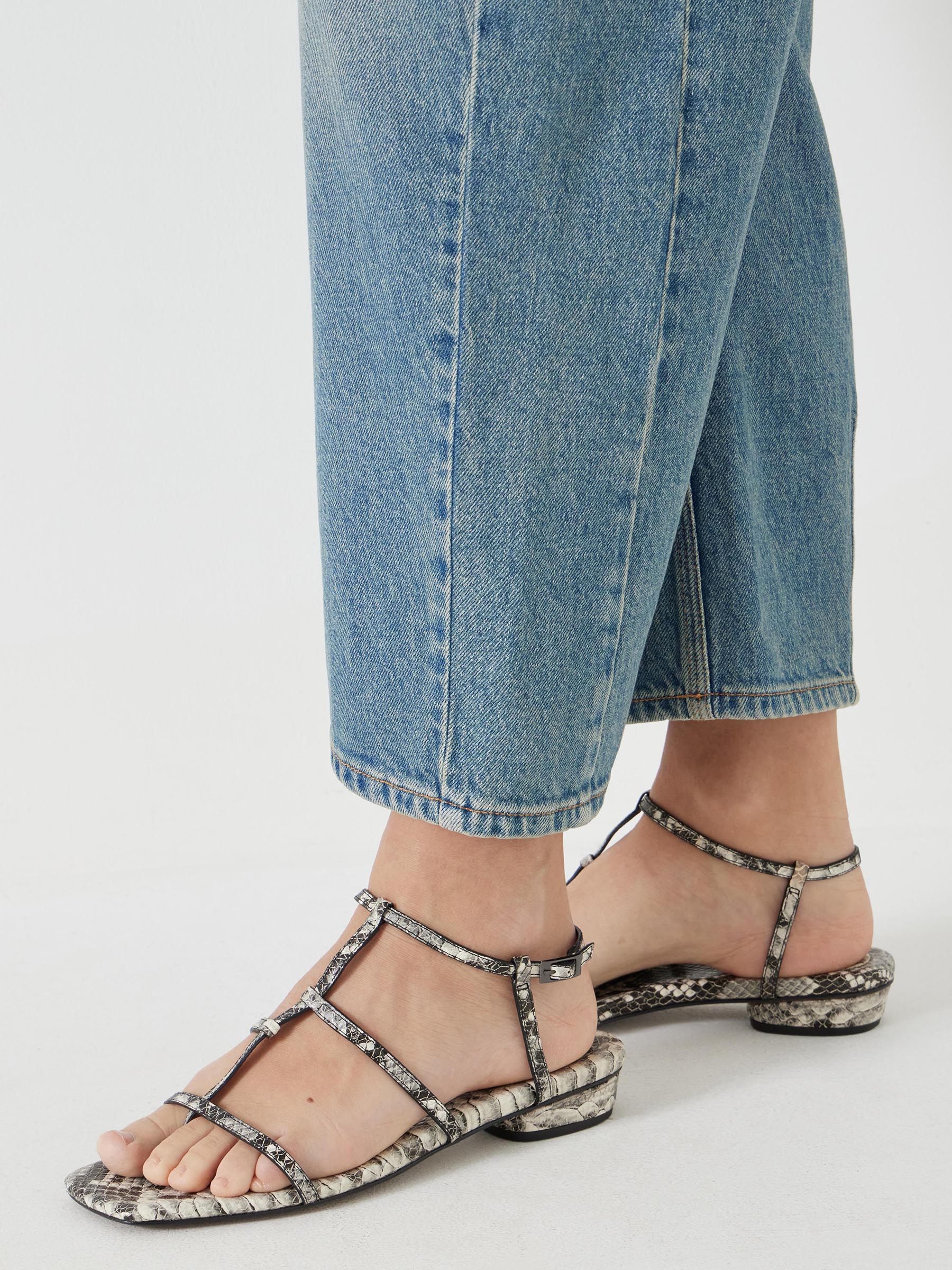 Buy Hush Cream Leather Strappy Low Heel Sandals from the Next UK online ...