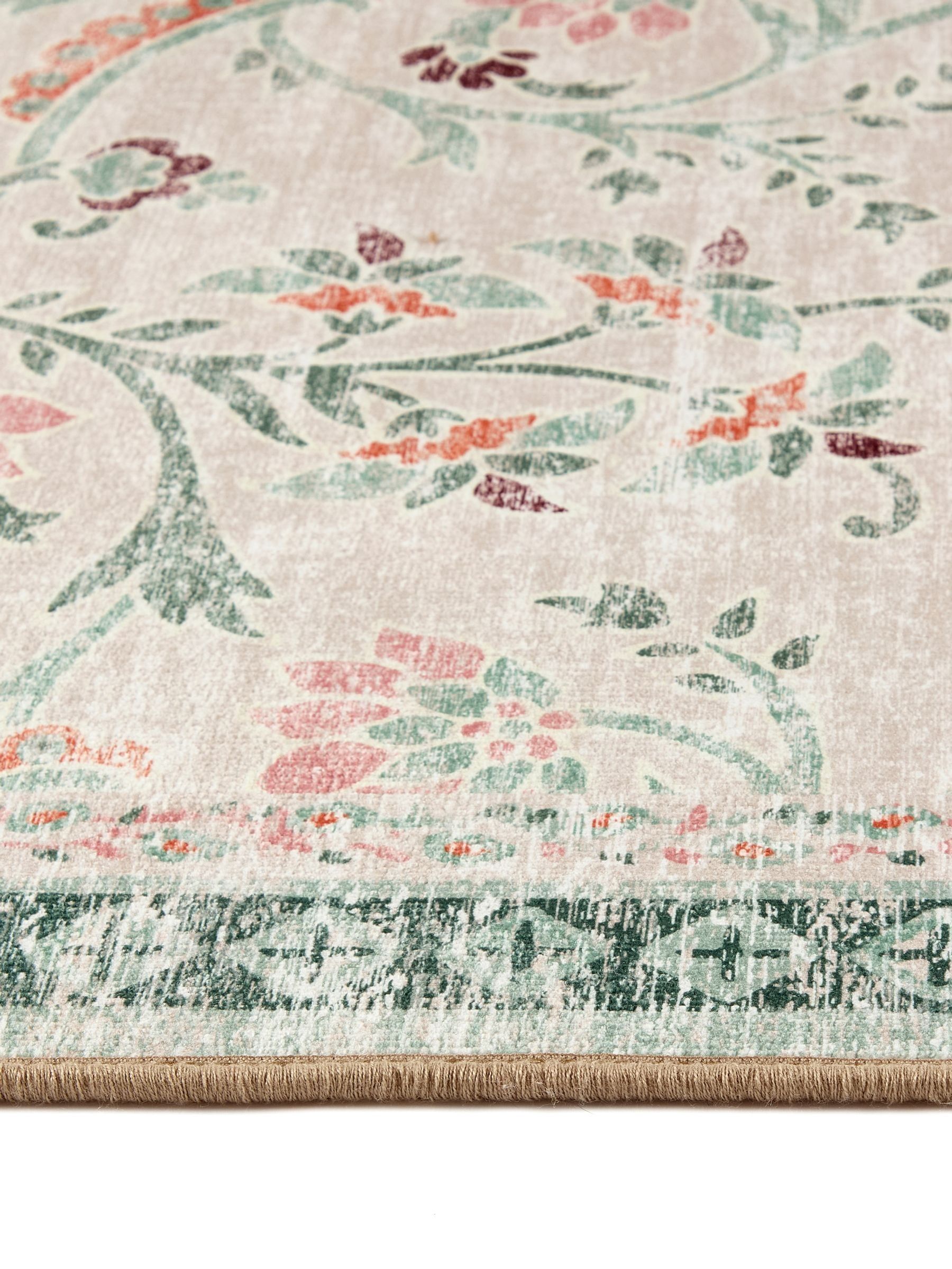 Buy Hug Rug Green Floral British Made Washable English Floral Rug from ...