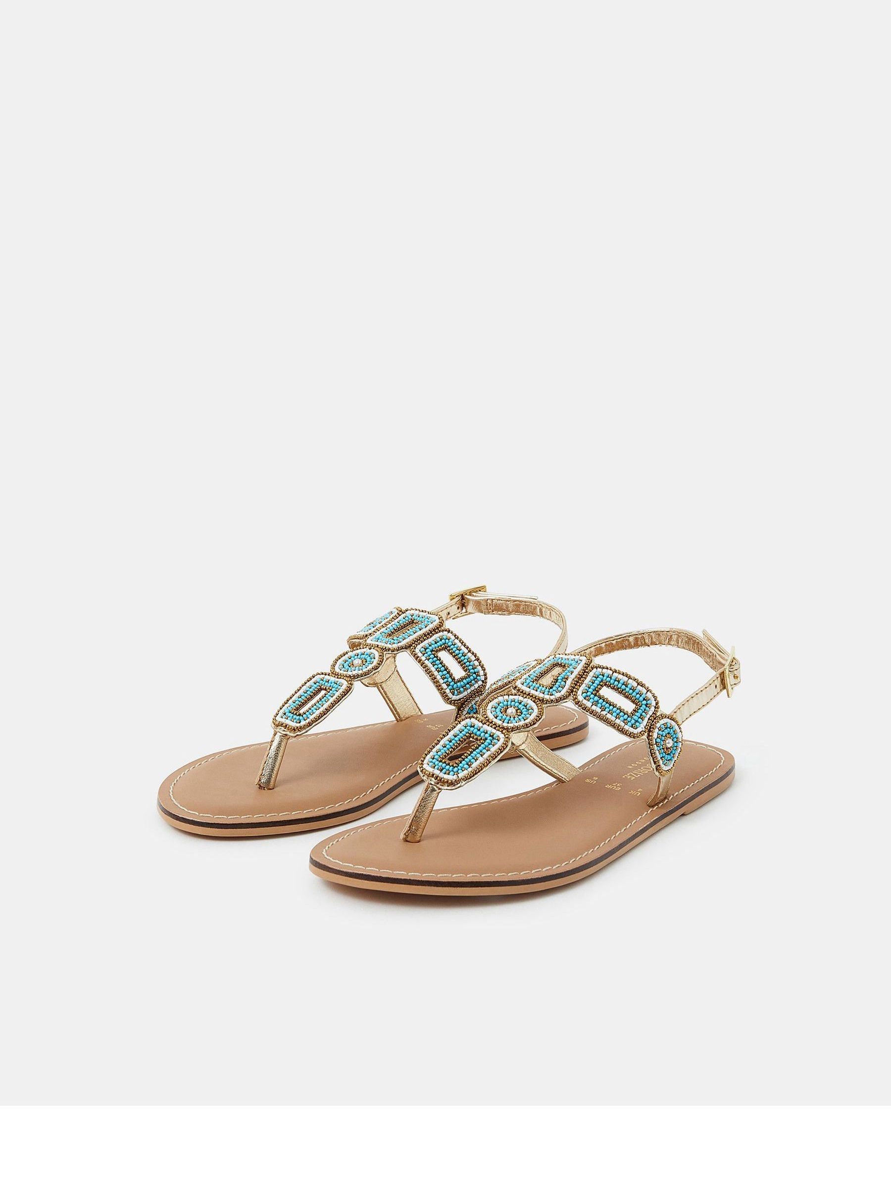 Buy Accessorize Blue Beaded Geometric Strap Sandals from the Next UK ...