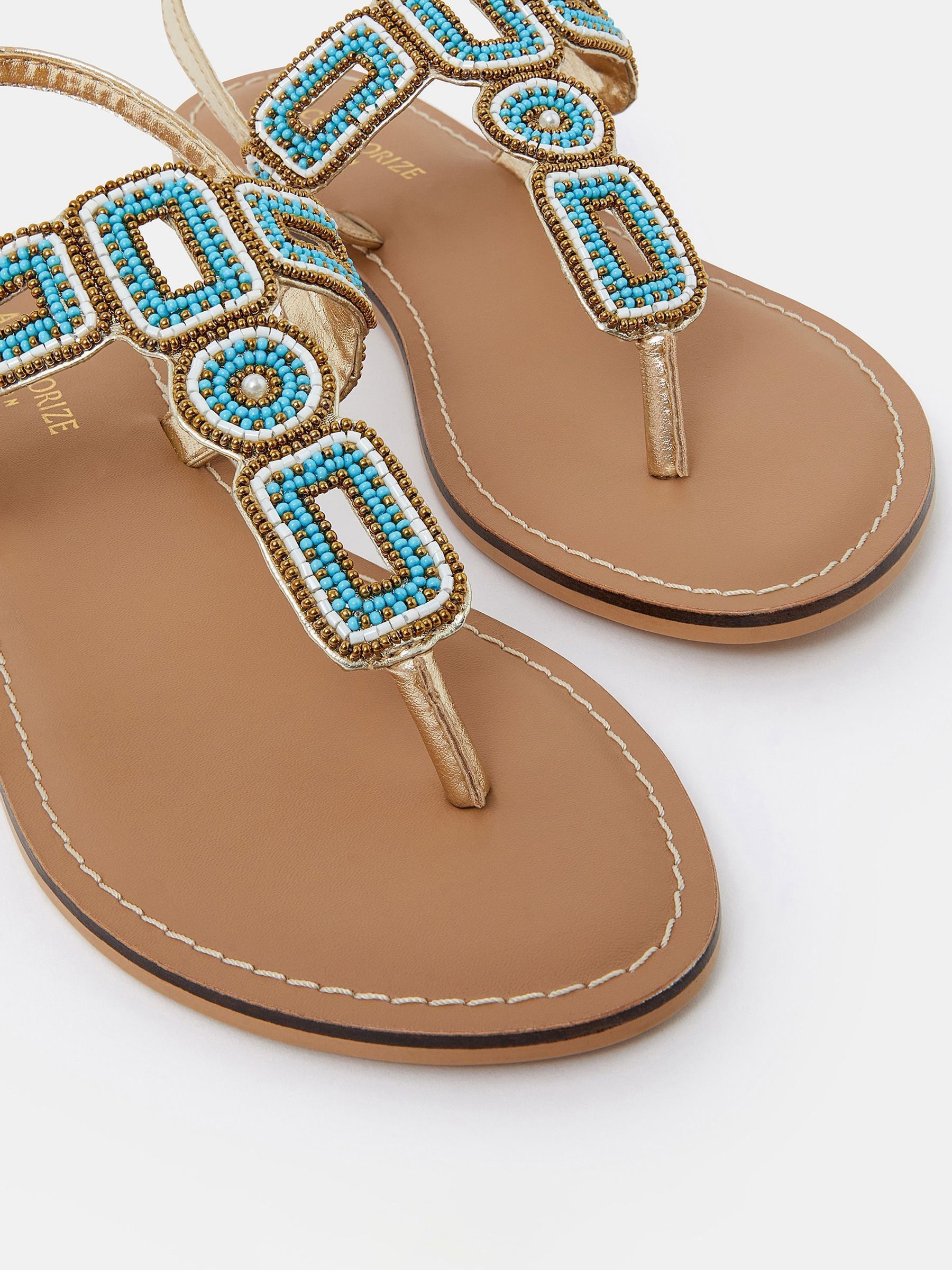 Buy Accessorize Blue Beaded Geometric Strap Sandals from the Next UK ...
