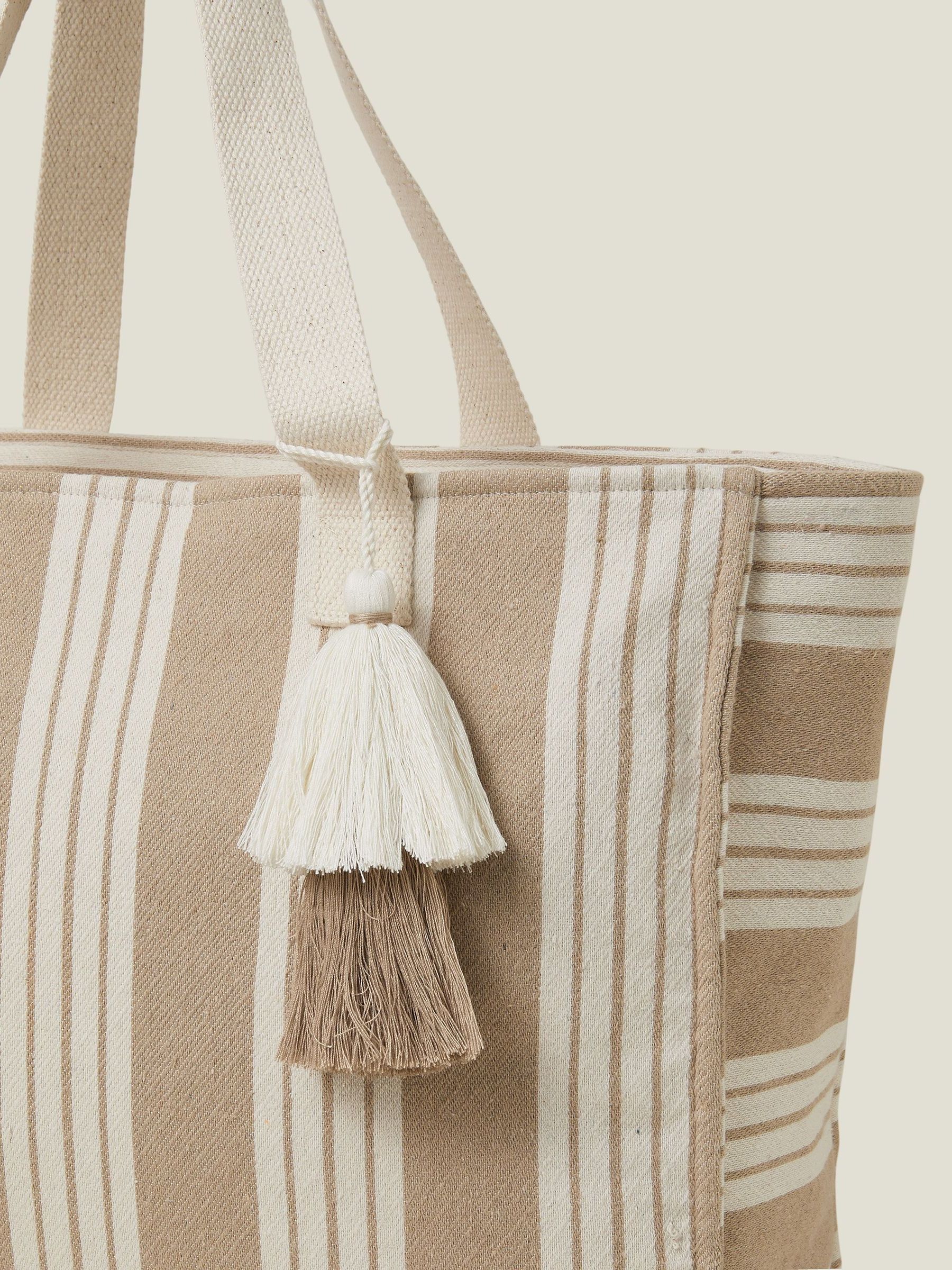 Buy Accessorize Natural Large Stripe Beach Bag from the Next UK online shop