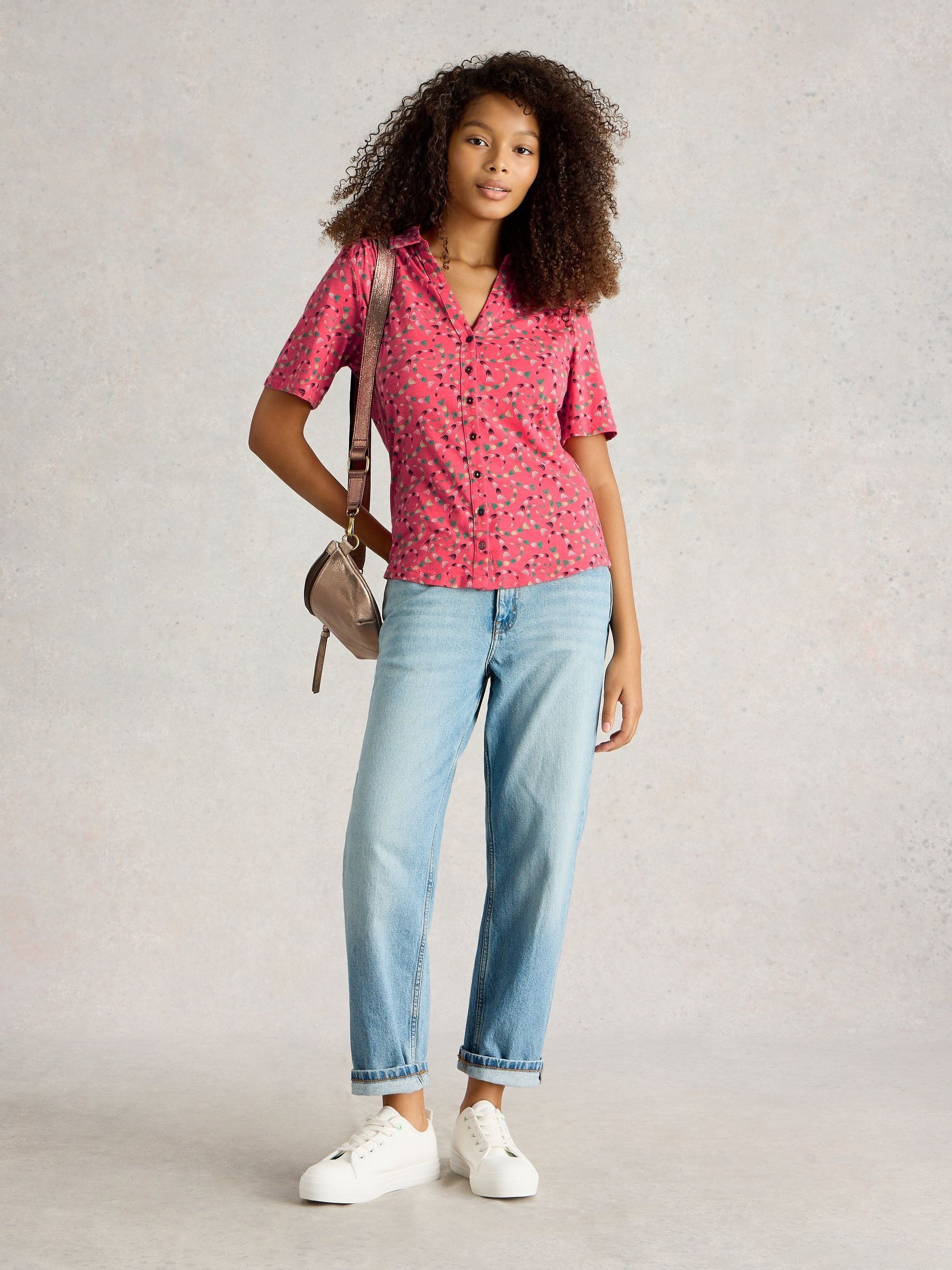 Buy White Stuff Red Annie Short Sleeve 100% Cotton Jersey Shirt from ...