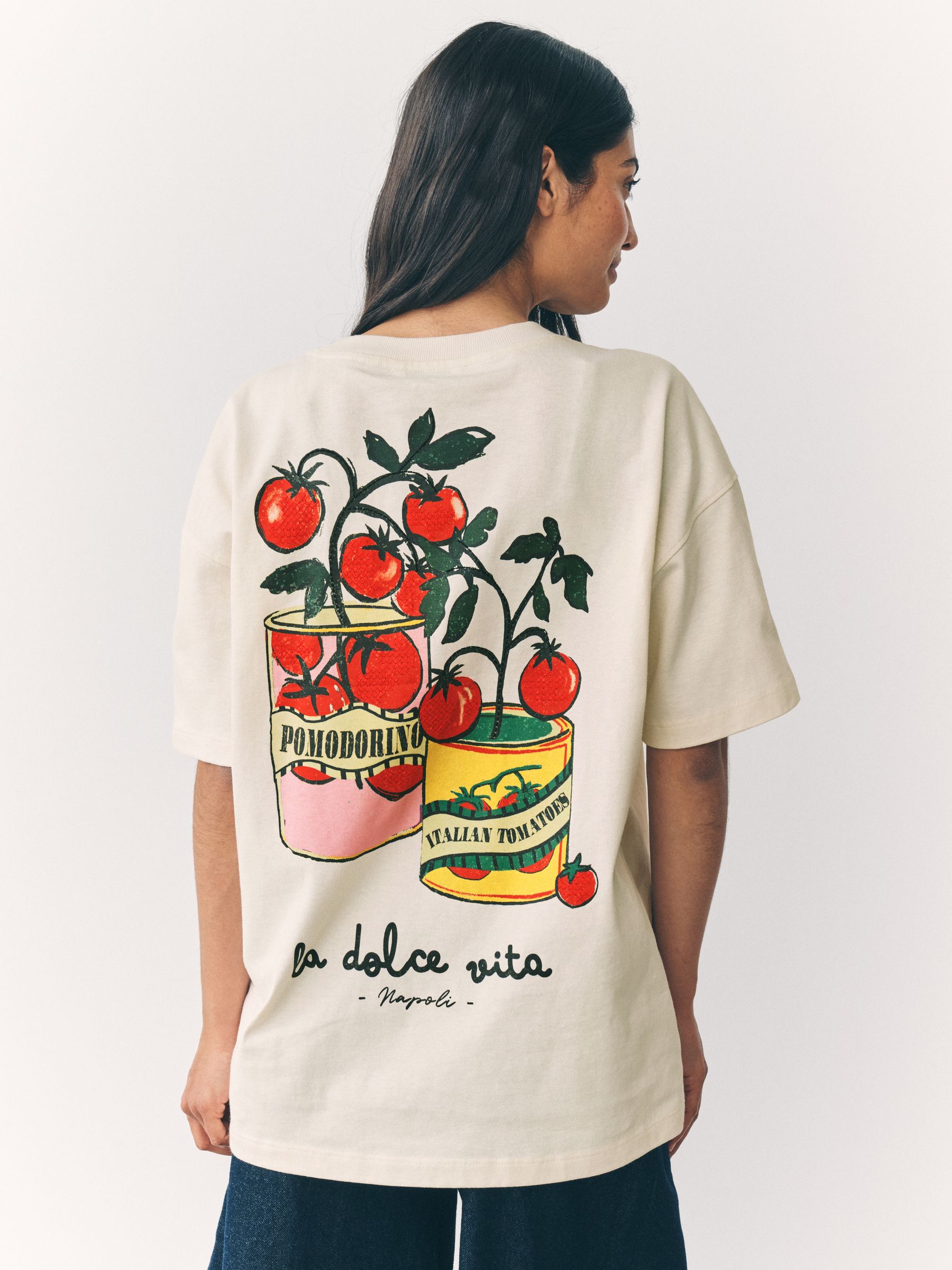Buy Cream/Red Tomato Graphic Print Beach T-Shirt from Next China