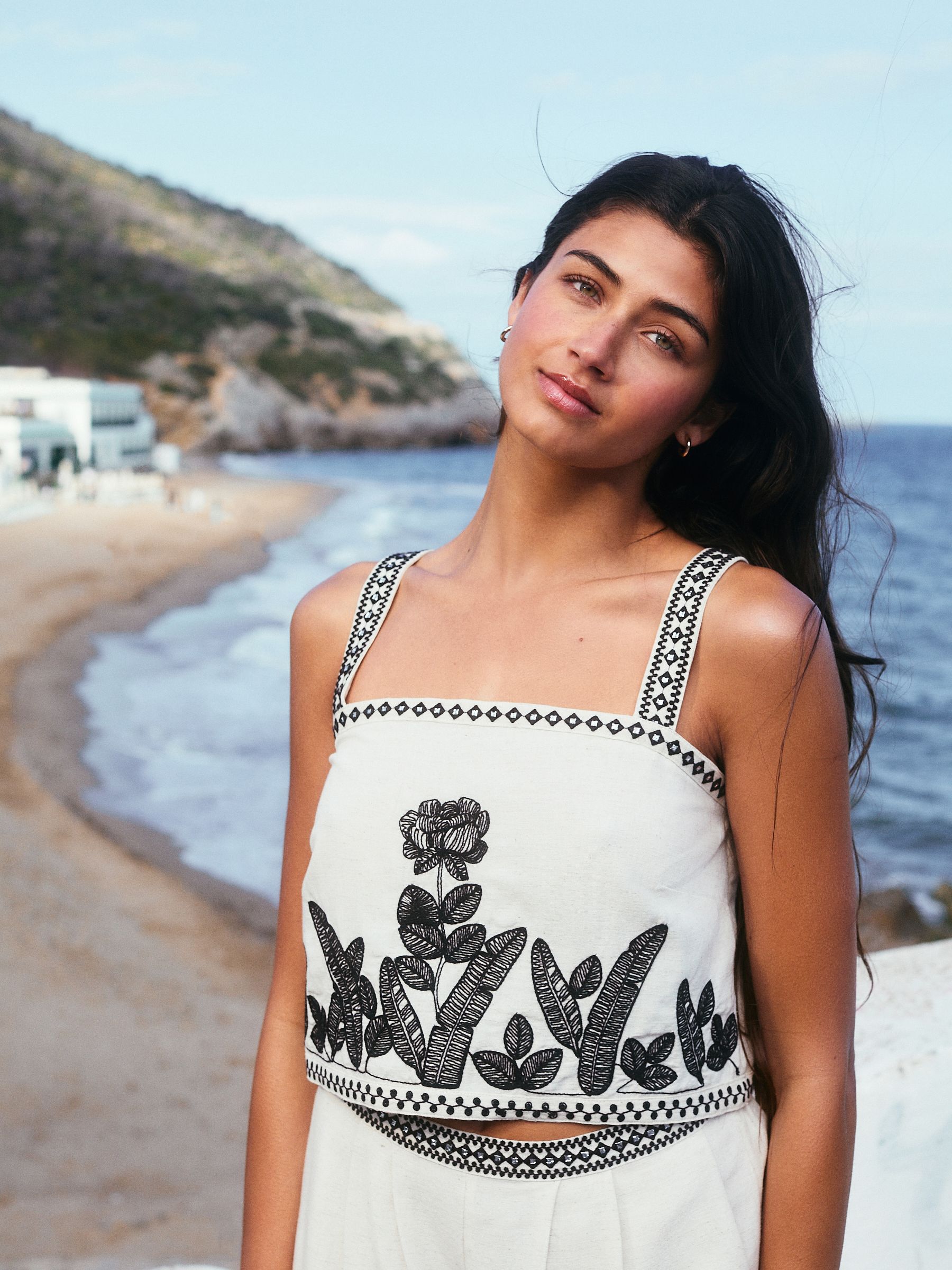 Buy Ecru Marl Embroidered Beach Top from the Next UK online shop