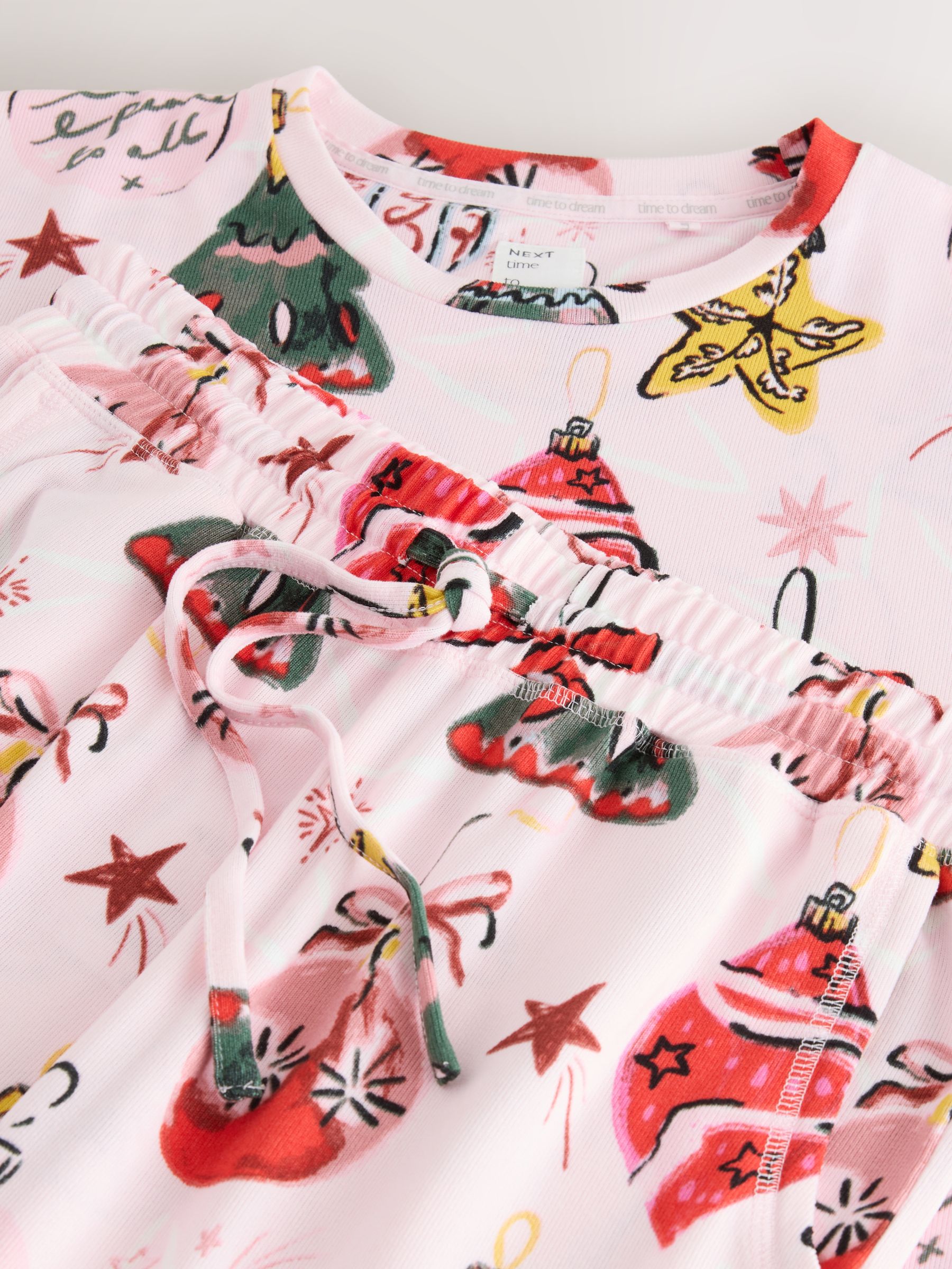 Buy Pink Christmas Bauble Cosy Long Sleeve Gift Wrap Pyjamas from the ...