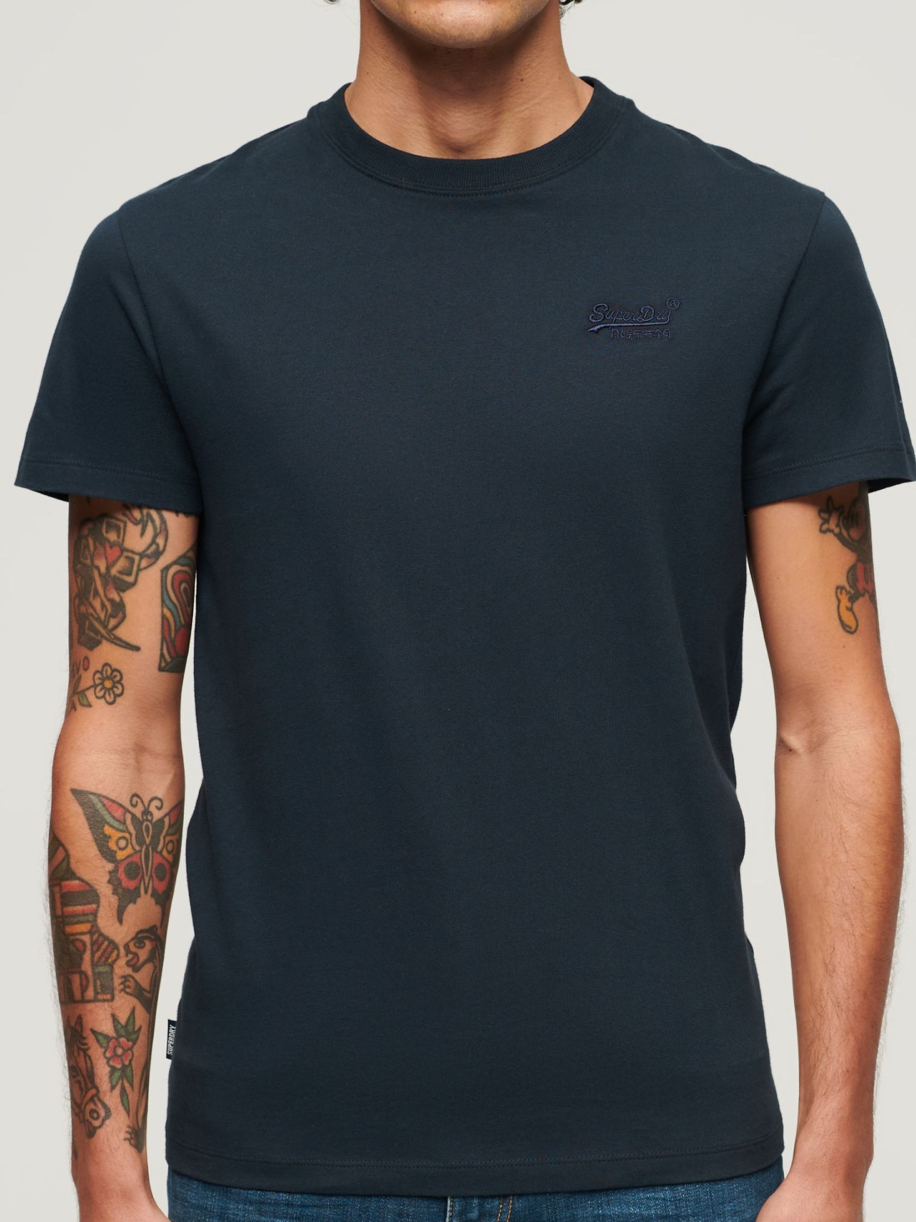 Buy Superdry Bright Blue Essential Logo Embroidery T-Shirt from the ...