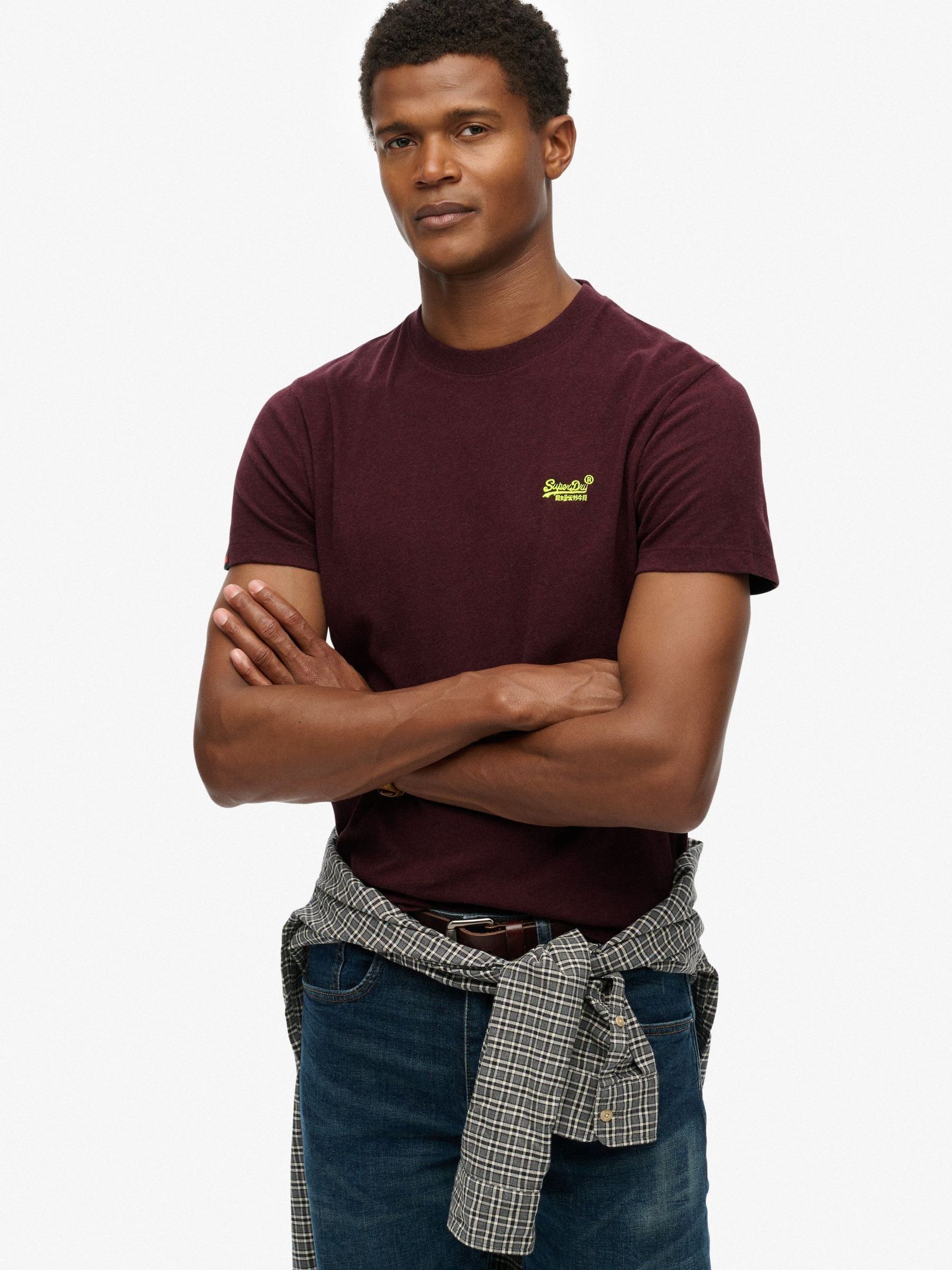 Buy Superdry Red Essential Logo Embroidery T-Shirt from the Next UK ...