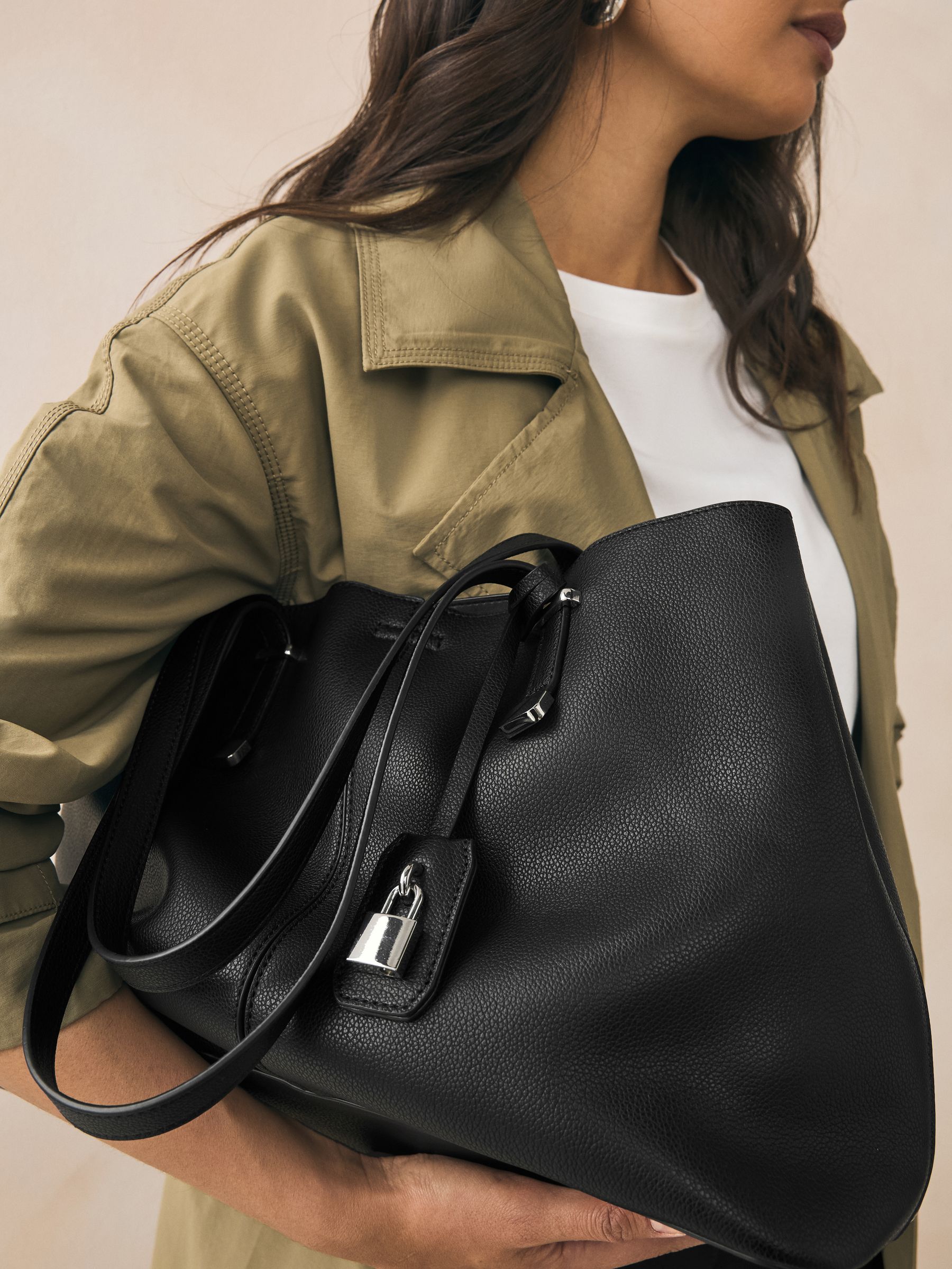 Buy Black Structured Tote Bag from the Next UK online shop
