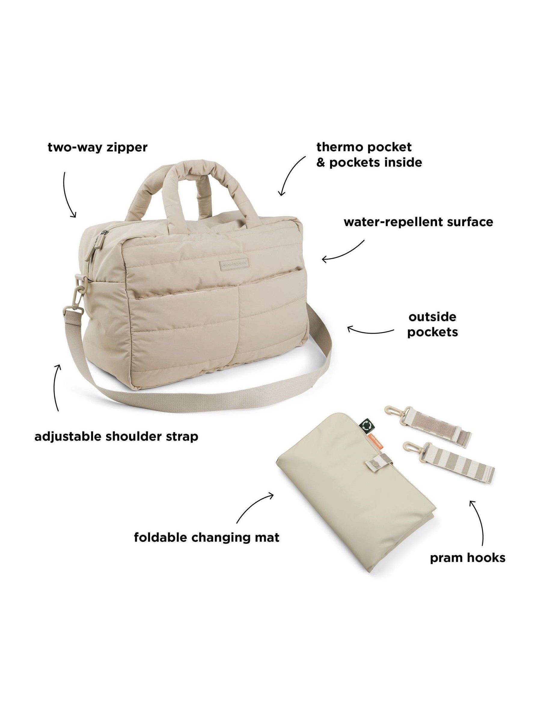 Buy Done by Deer Natural Quilted Changing Bag from the Next UK online shop