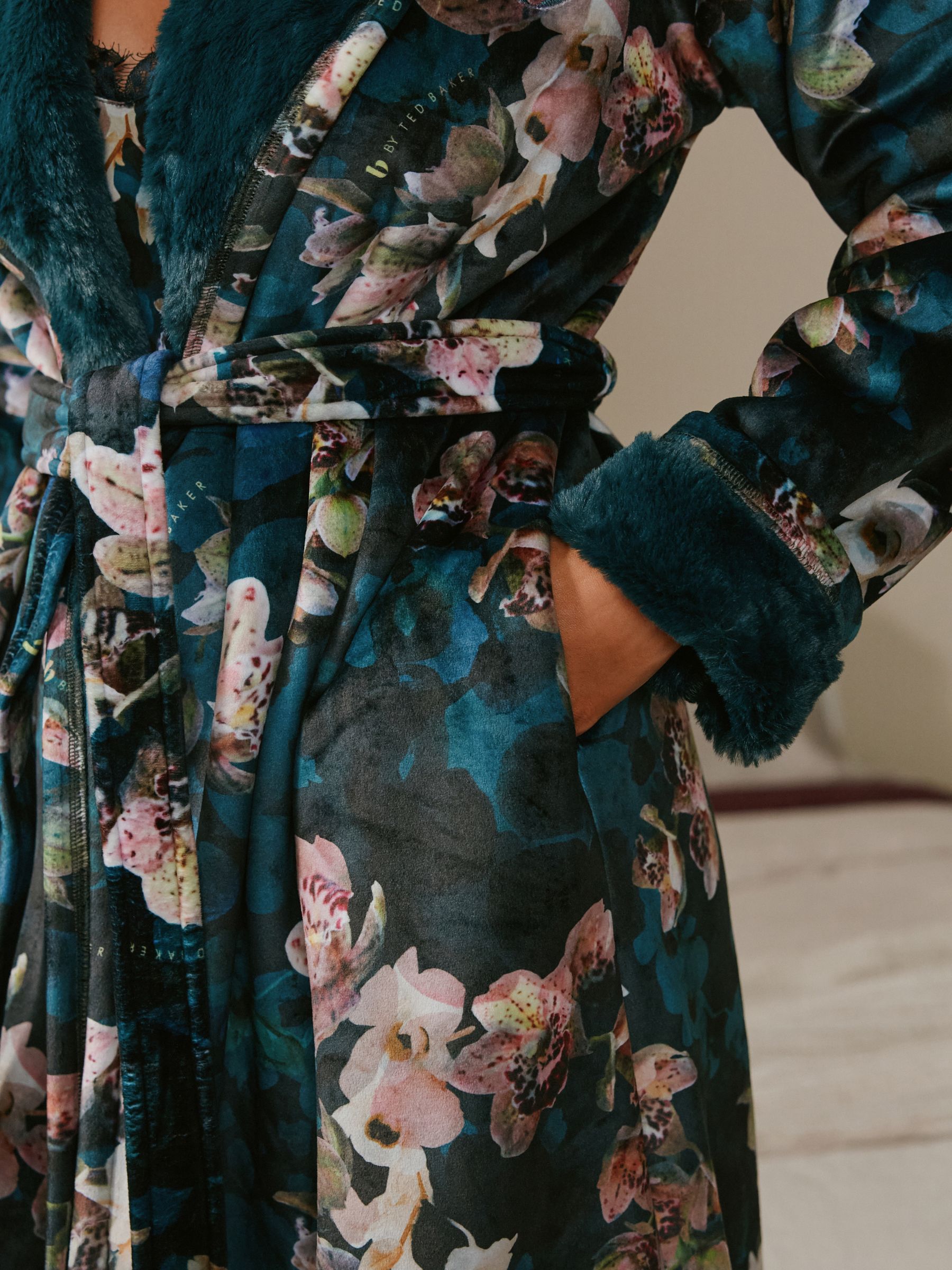 Buy B by Ted Baker Dark Teal Floral Cosy Robe from Next Ireland