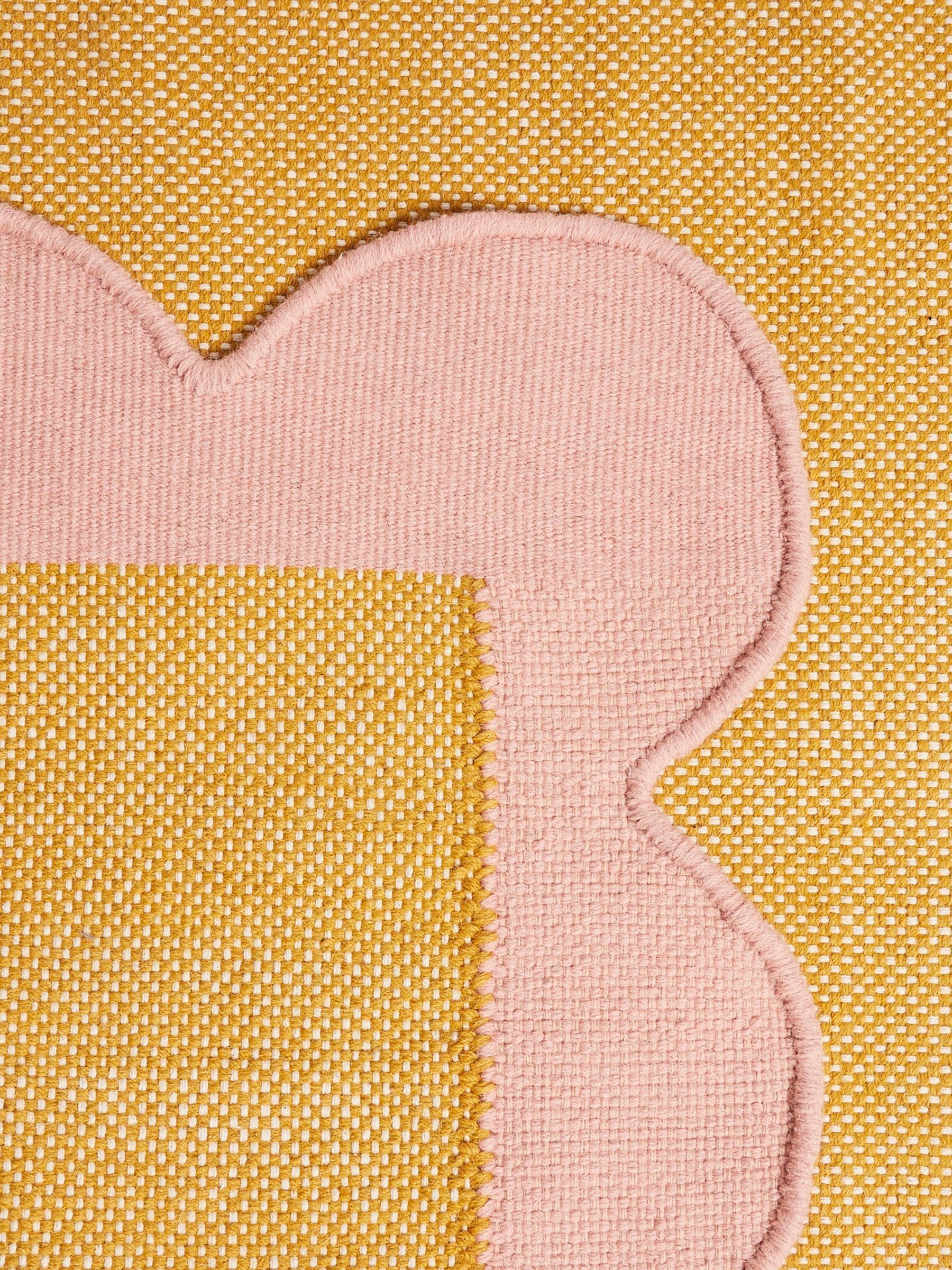 Buy Oliver Bonas Pink Cecily Handwoven Scalloped Wool Cotton Rug from ...