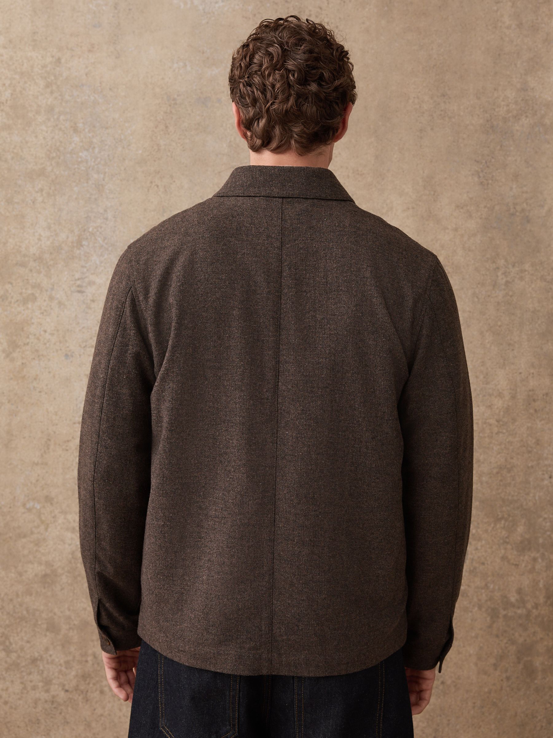 Buy Brown Smart Textured Chore Jacket With Wool from the Next UK online ...