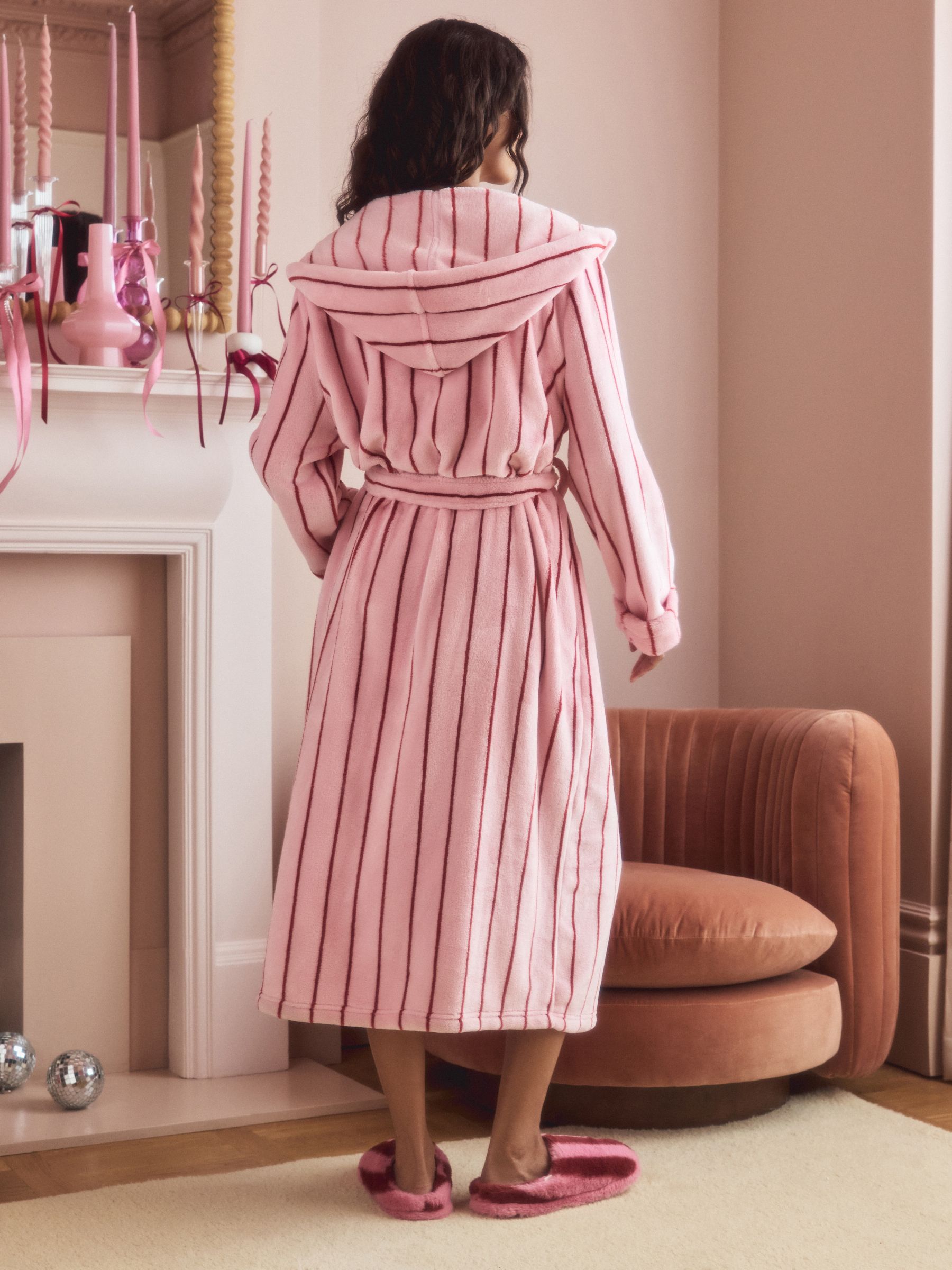 Buy Pink Stripe Cosy Dressing Gown from the Next UK online shop