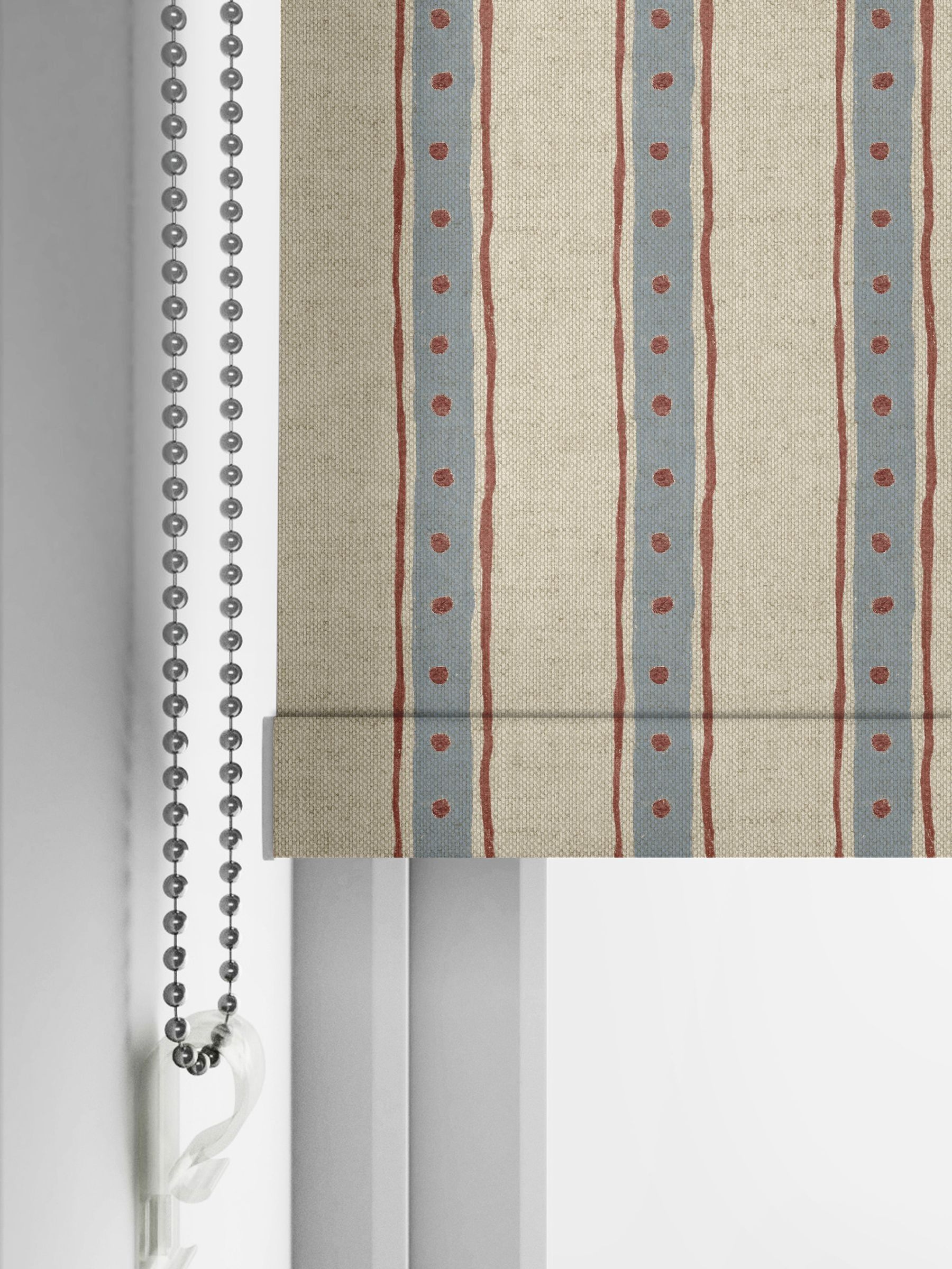 Buy Emily Bond Blue Block Printed Stripe Made to Measure Roller Blind ...