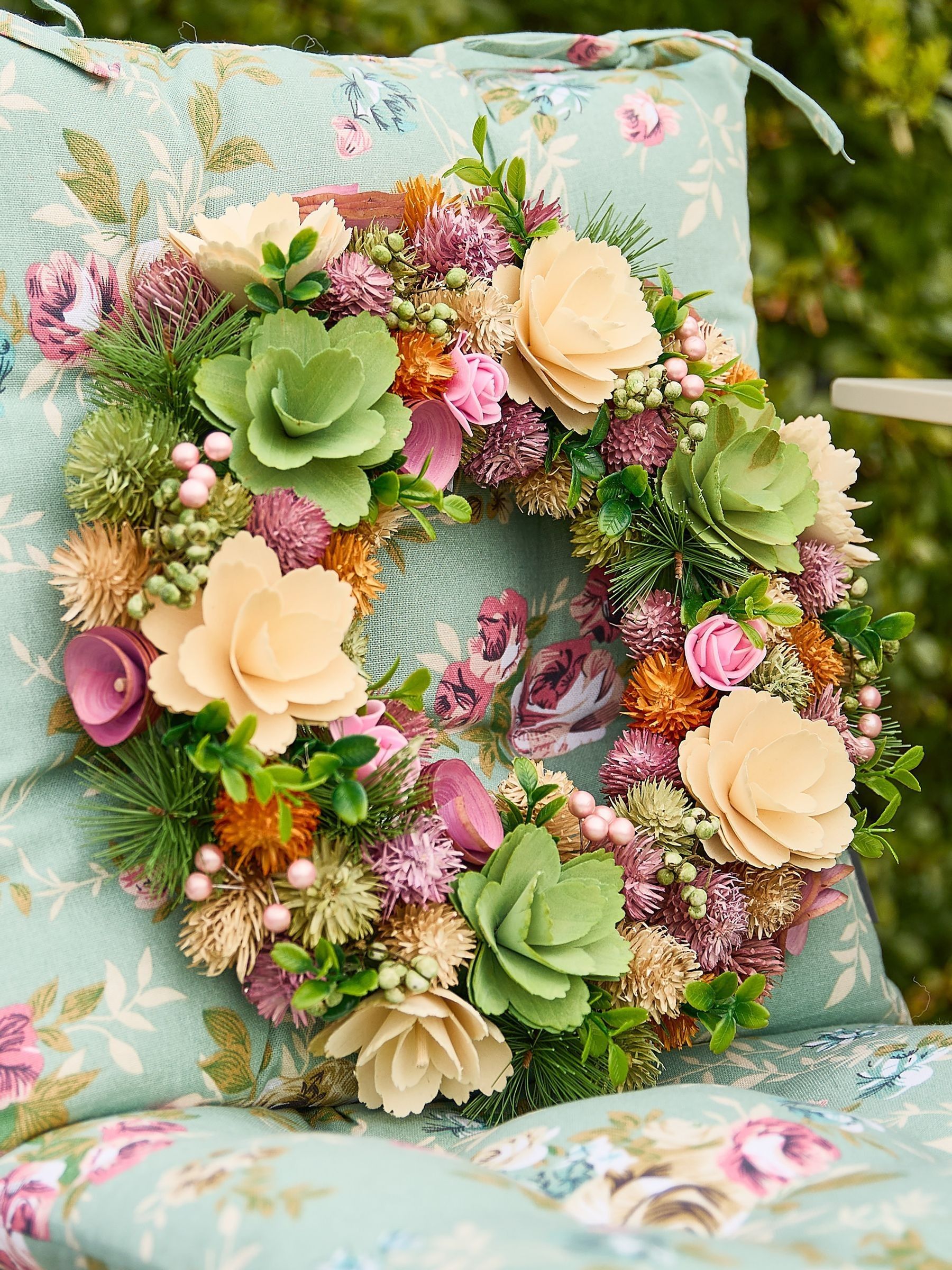 Buy Dibor Green Alnwick Floral Wreath from the Next UK online shop