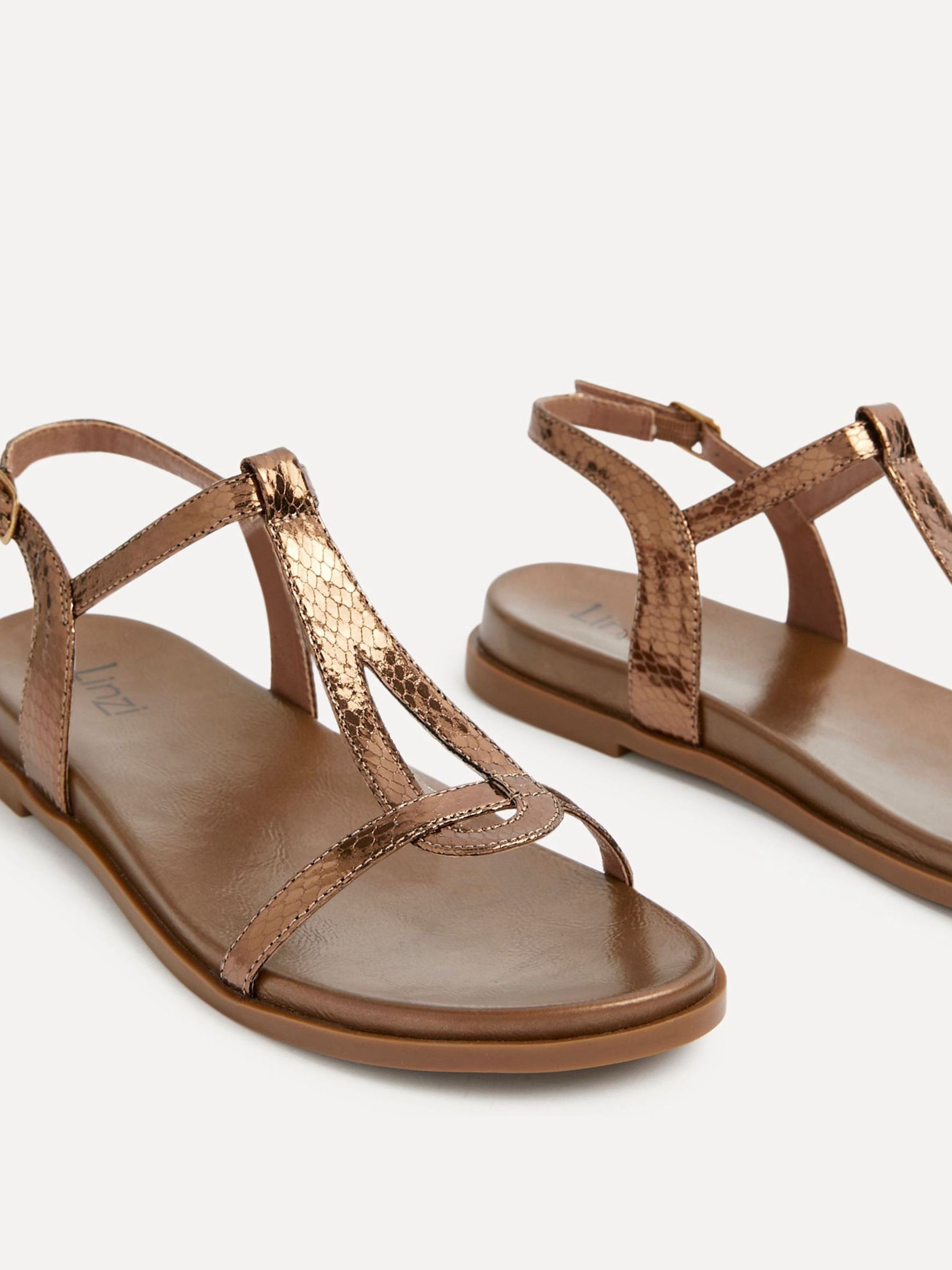Buy Linzi Bronze Saylor Textured T-Bar Sandals from the Next UK online shop
