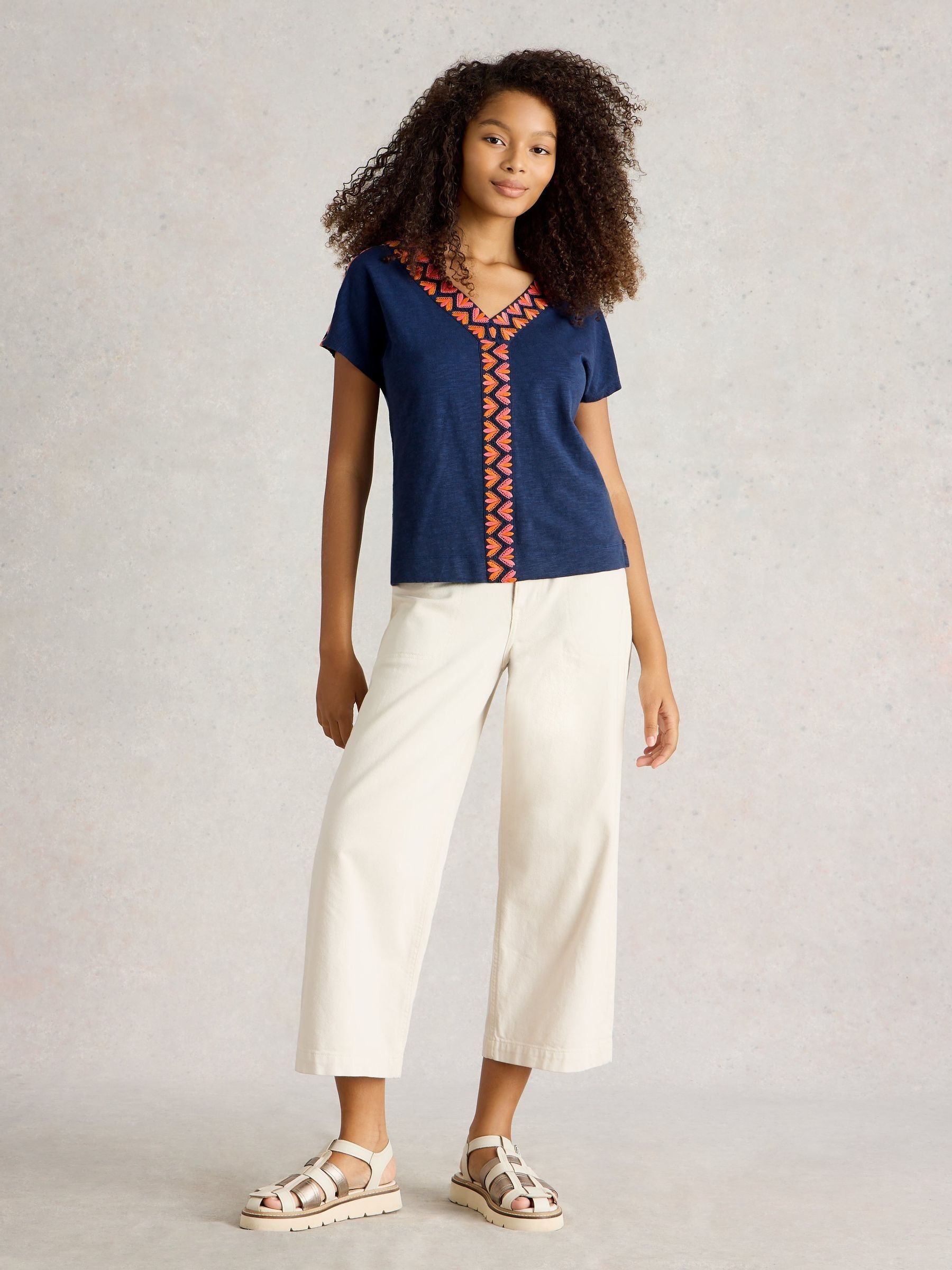 Buy White Stuff Blue Neva Embroidered Top from the Next UK online shop