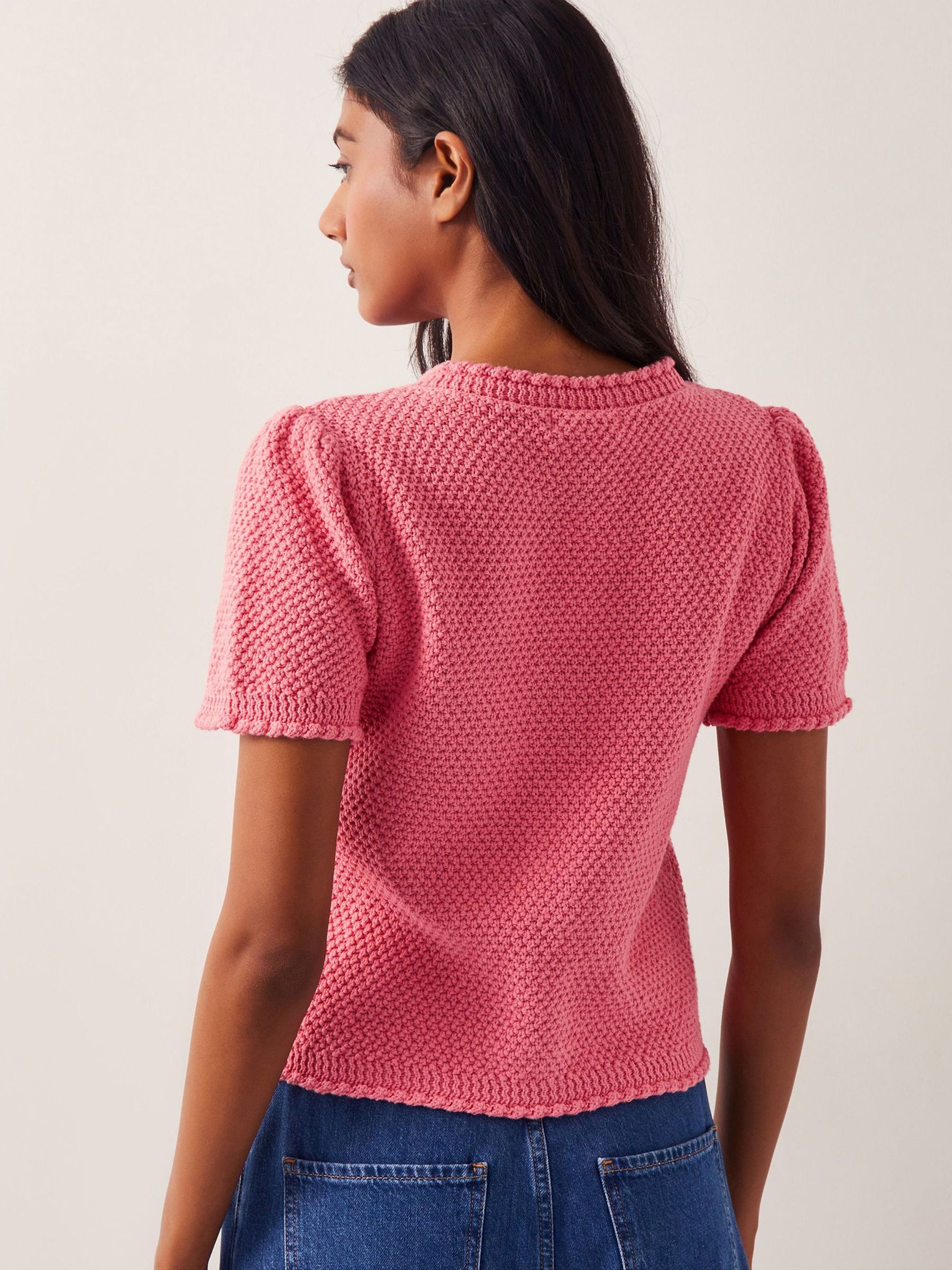 Buy Monsoon Pink Sami Stitch Short Sleeve Cardigan from the Next UK ...