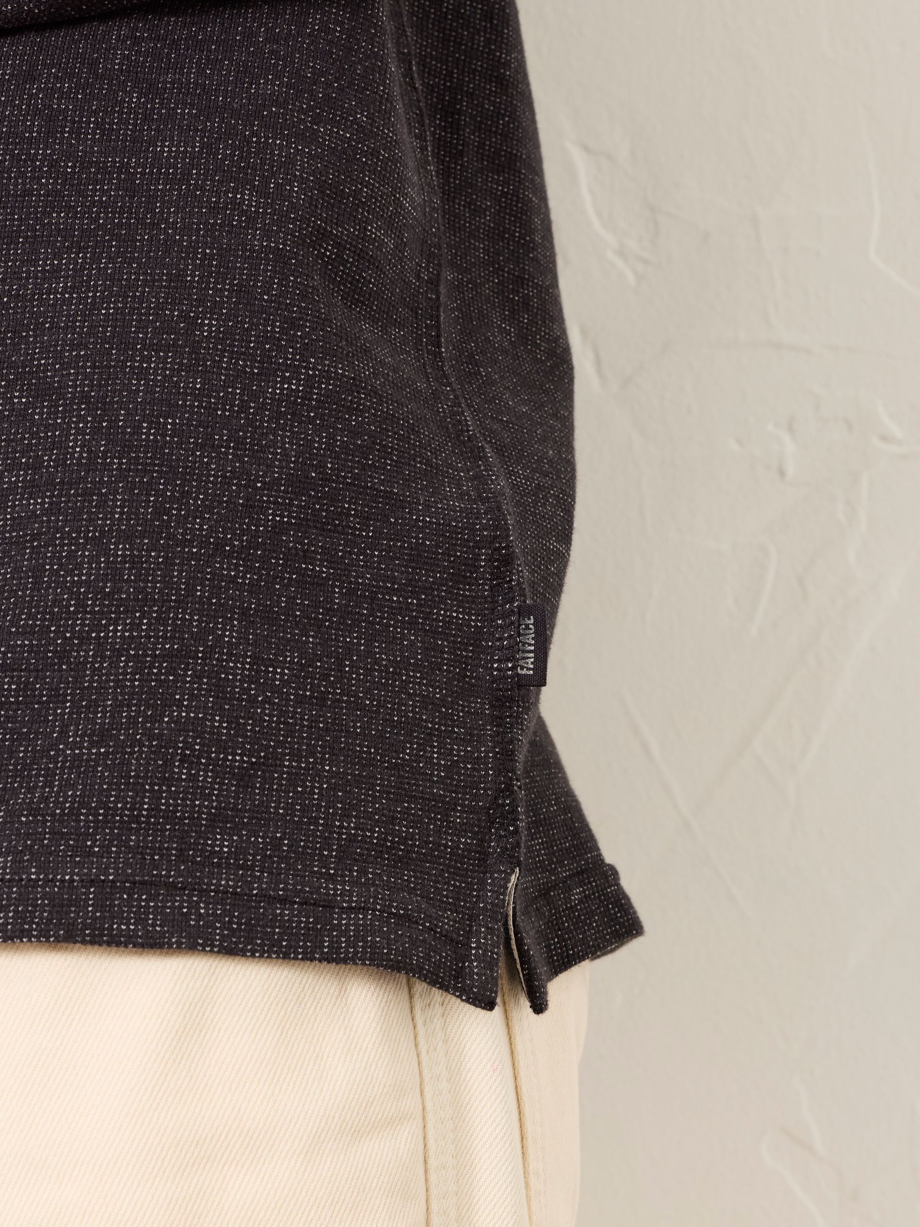 Buy FatFace Washed Black Waffle Textured Henley T-Shirt from the Next ...