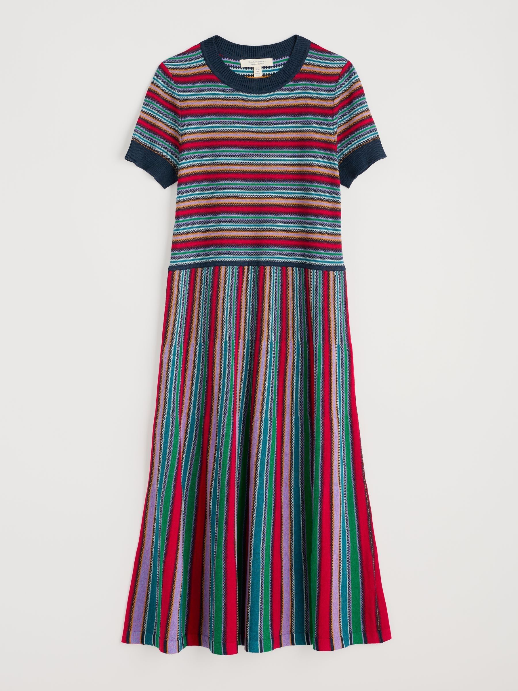 Buy Seasalt Cornwall Multi Rock Bell 100% Cotton Knitted Dress from ...