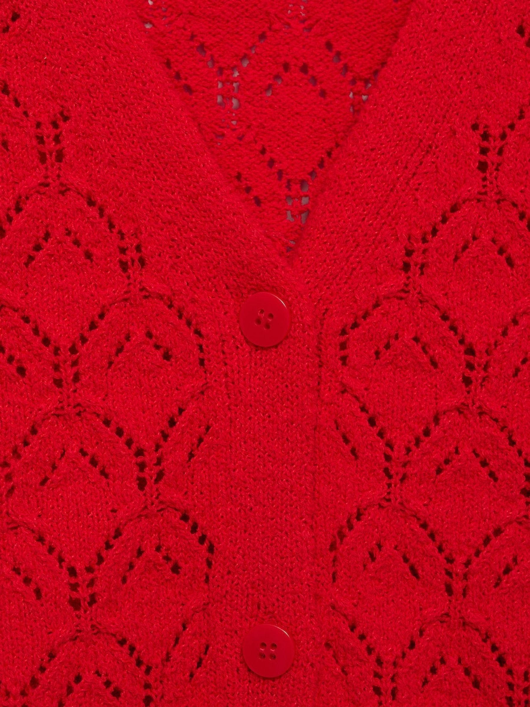 Buy Mango Red Crochet Long Sleeve Cardigan from the Next UK online shop