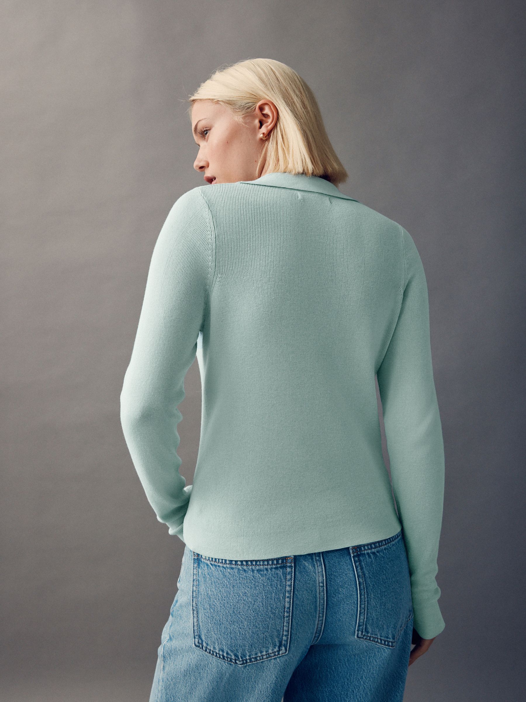 Buy Light Blue - Soft Touch V-Neck Cotton Rich Knitted Polo Top from ...