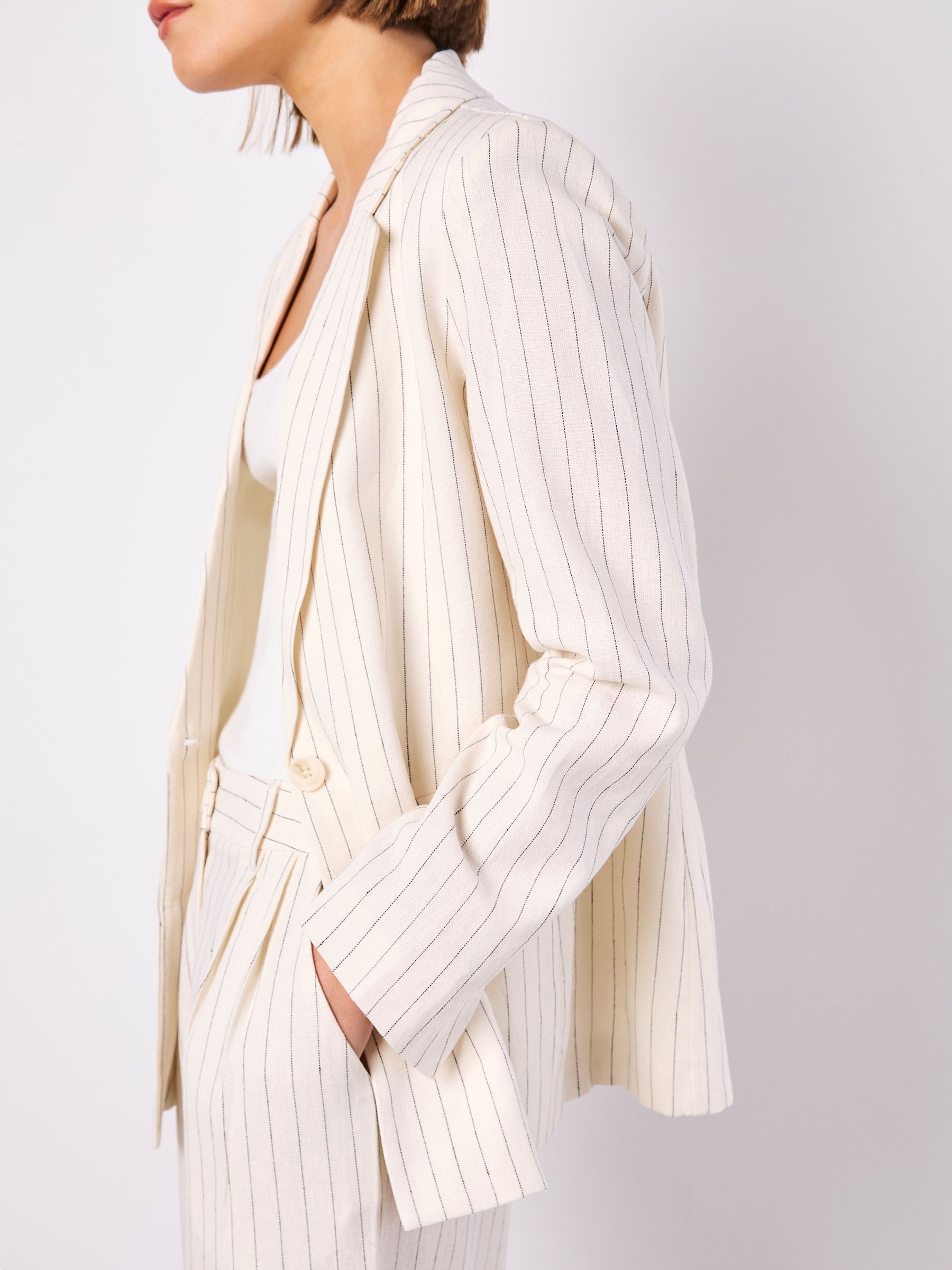 Buy Apricot White Pinstripe Blazer from Next Canada