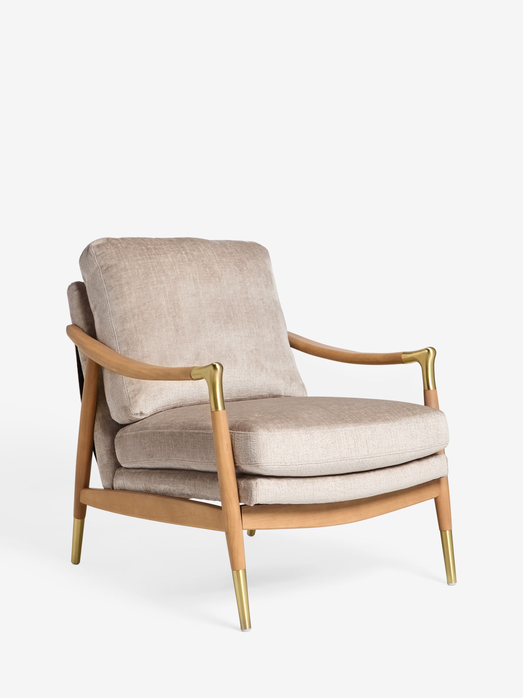 Buy Plush Chenille Light Natural Flinton Wooden Accent Chair from the ...