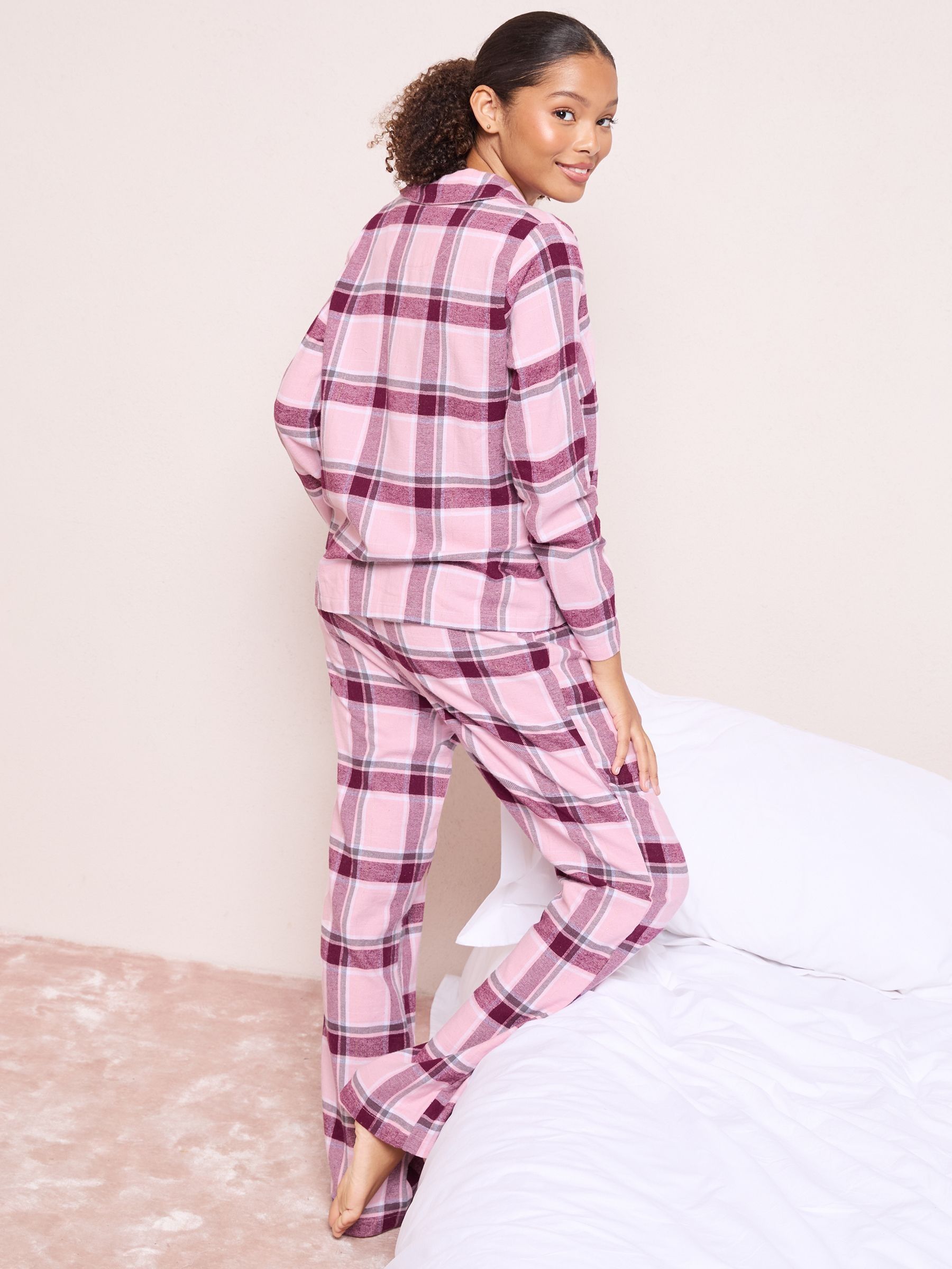 Buy Friends Like These Pink And Berry Check Long Sleeve Christmas ...