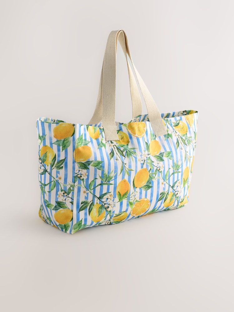 Buy Lemon Print Reusable Canvas Bag from Next United Arab Emirates