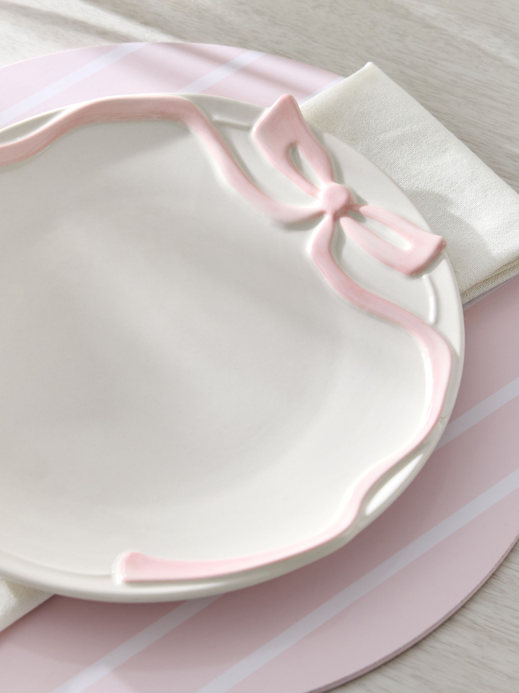 Buy Set of 2 Pink and White Bow Side Plates from the Next UK online shop