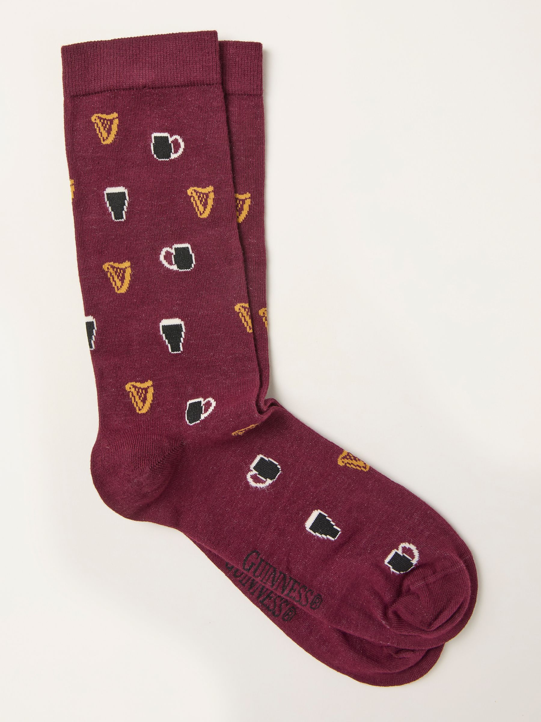 FatFace Burgundy Red Guinness Socks | Laura Ashley