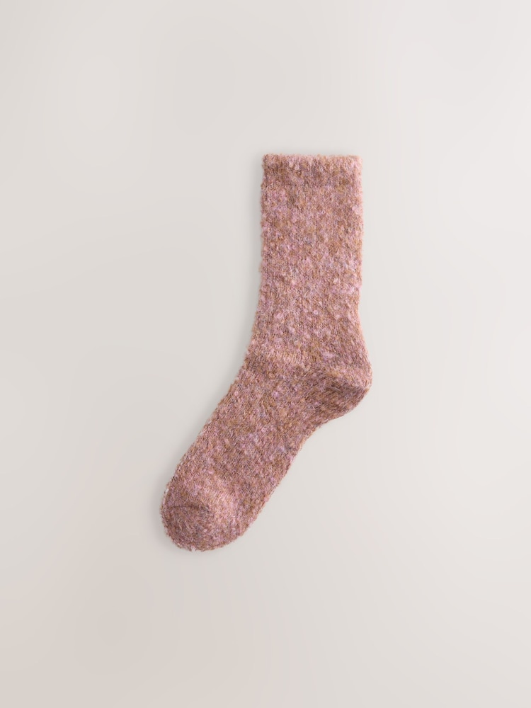 Buy Pink/Rust Boucle Cosy Socks 2 Pack from Next France