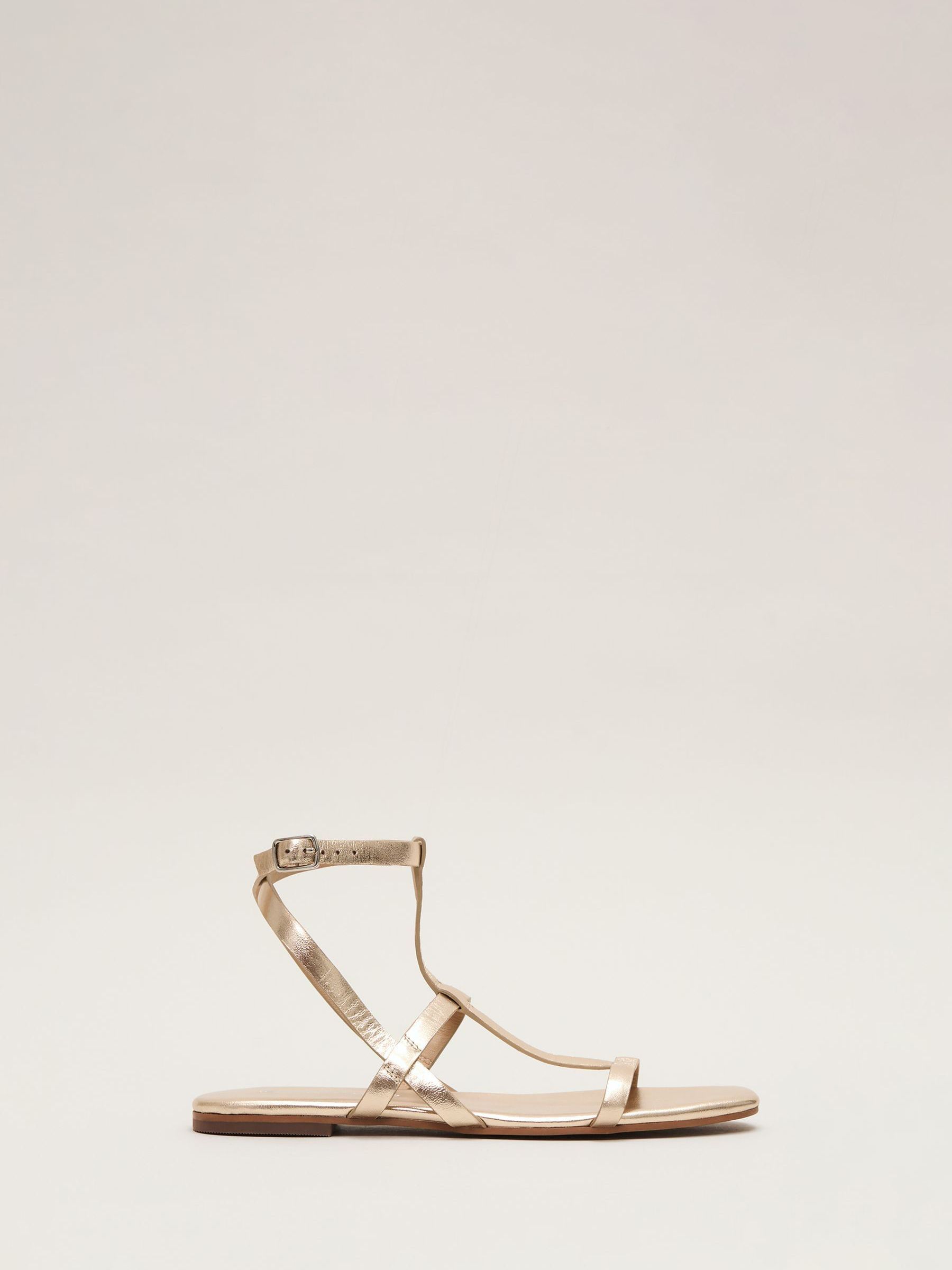 Buy Phase Eight Gold Strappy Flat Sandals from the Next UK online shop